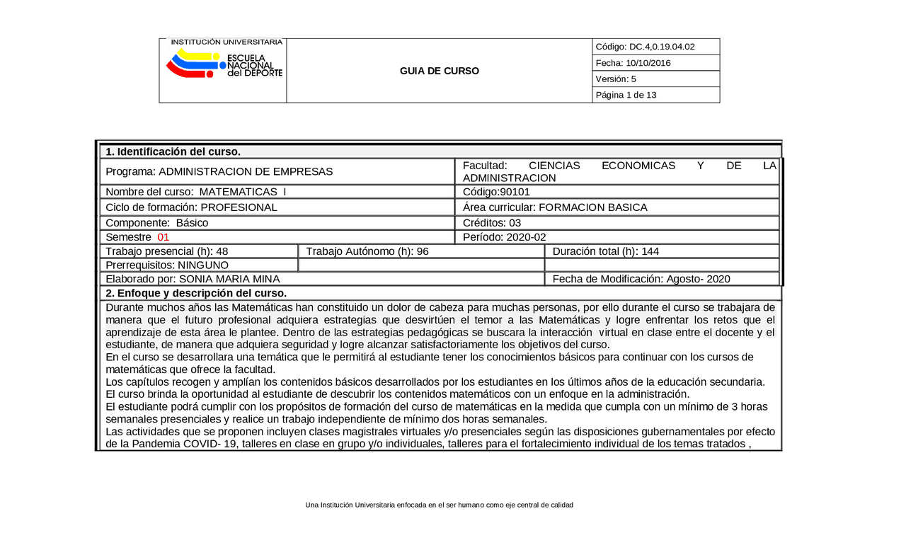 Matematicas Guia Curso Docsity