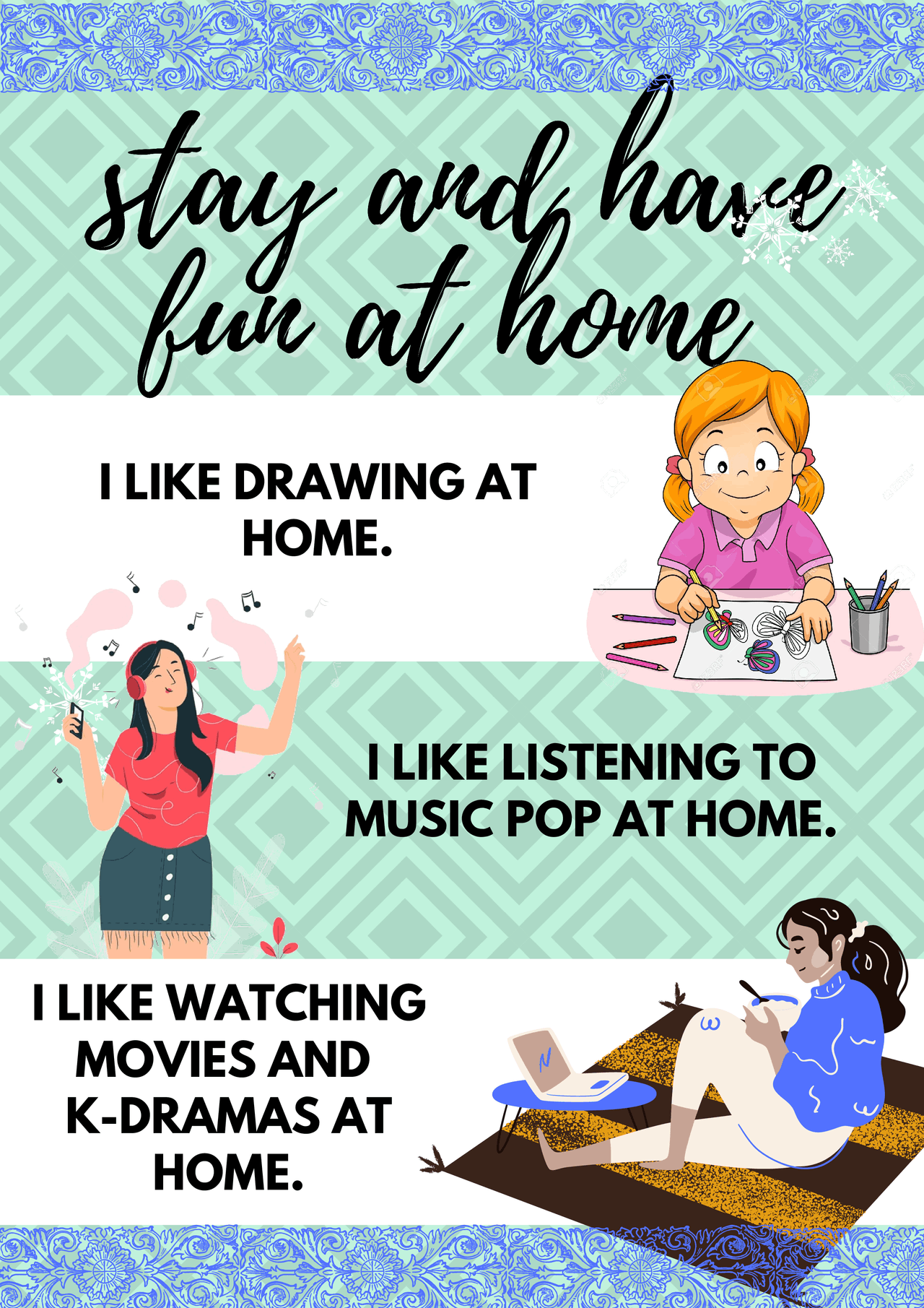 INGLES - STAY AND HAVE FUN AT HOME | Essays (high school) English | Docsity