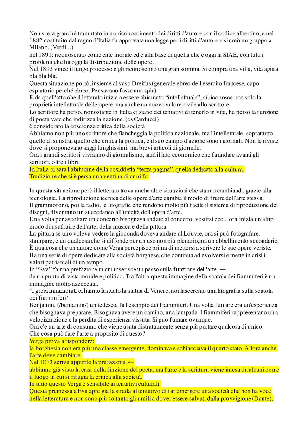 Verismo e Decadentismo - appunti lezione di letteratura italiana - Docsity