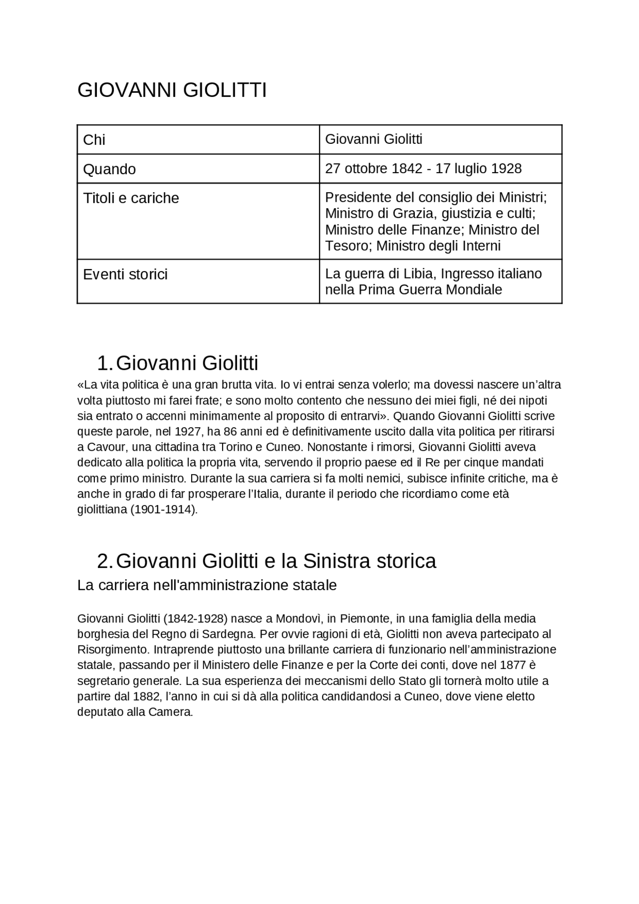 Appunti Di Storia 5afm Giovanni Giolitti Docsity