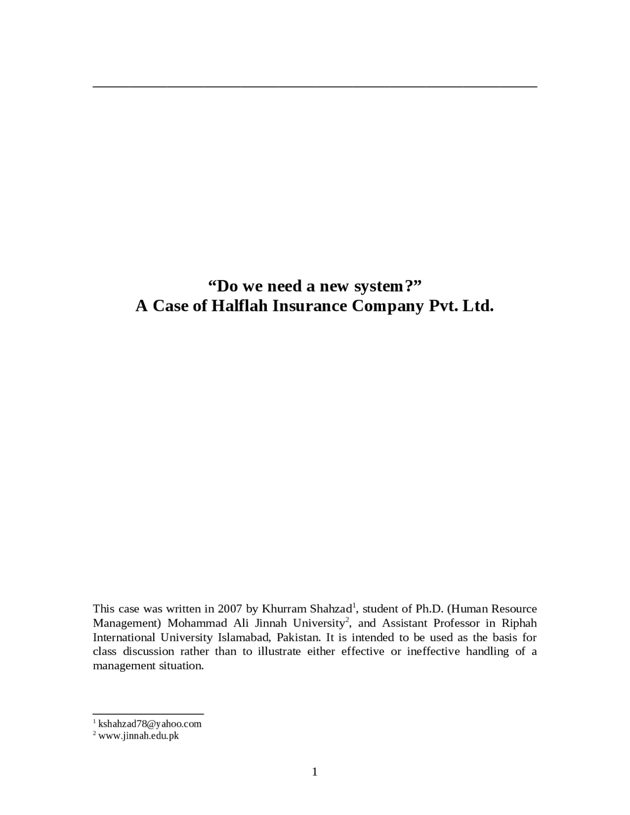 Case study New System - Docsity