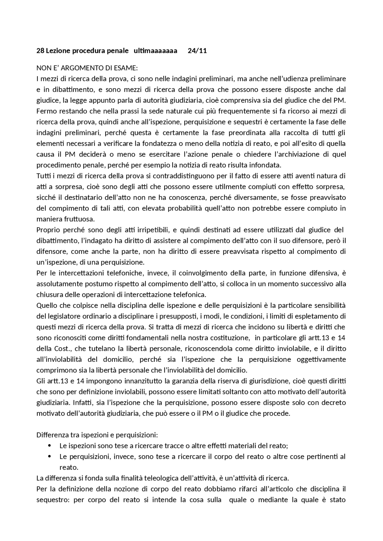 Lezione 28 Di Procedura Penale Docsity