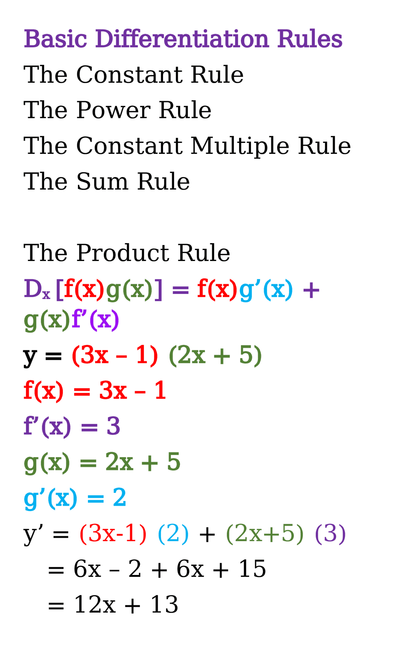 Differentiation Rules: Constant, Power, Sum, Product, Quotient Rules & Examples | Exercises ...