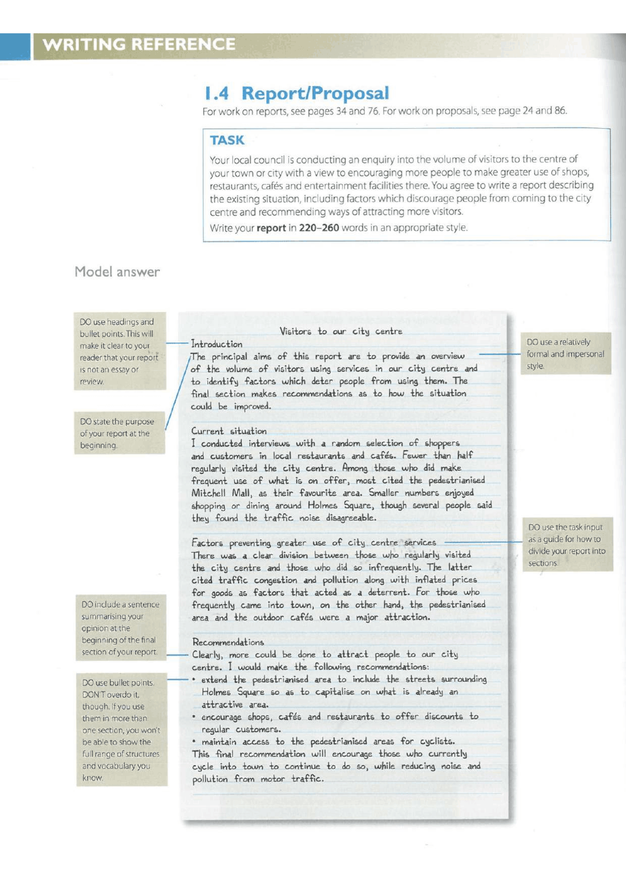 Writing a report and cohesive devices - Docsity