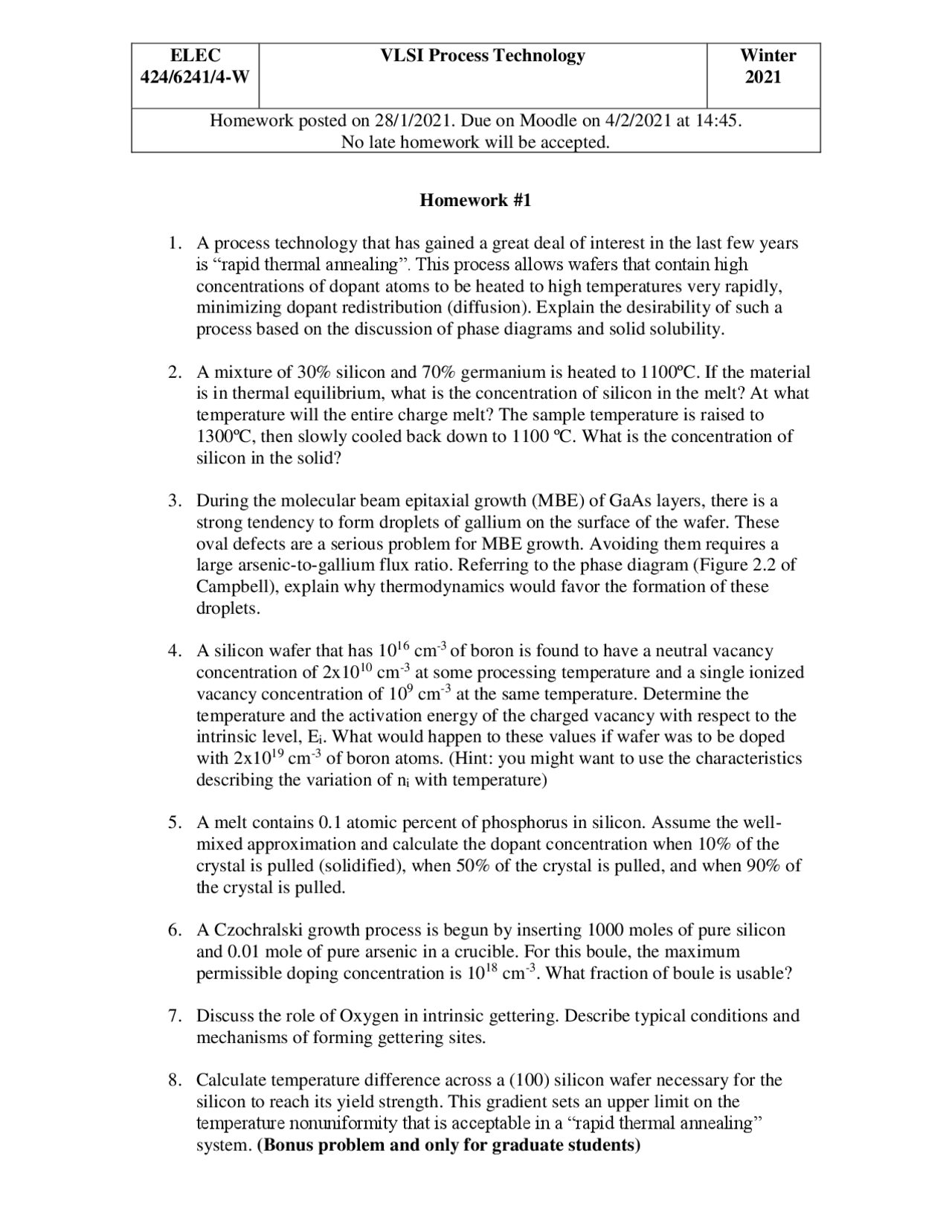 Assignment Of Vlsi Course Assignments Very Large Scale Integration Vlsi Docsity