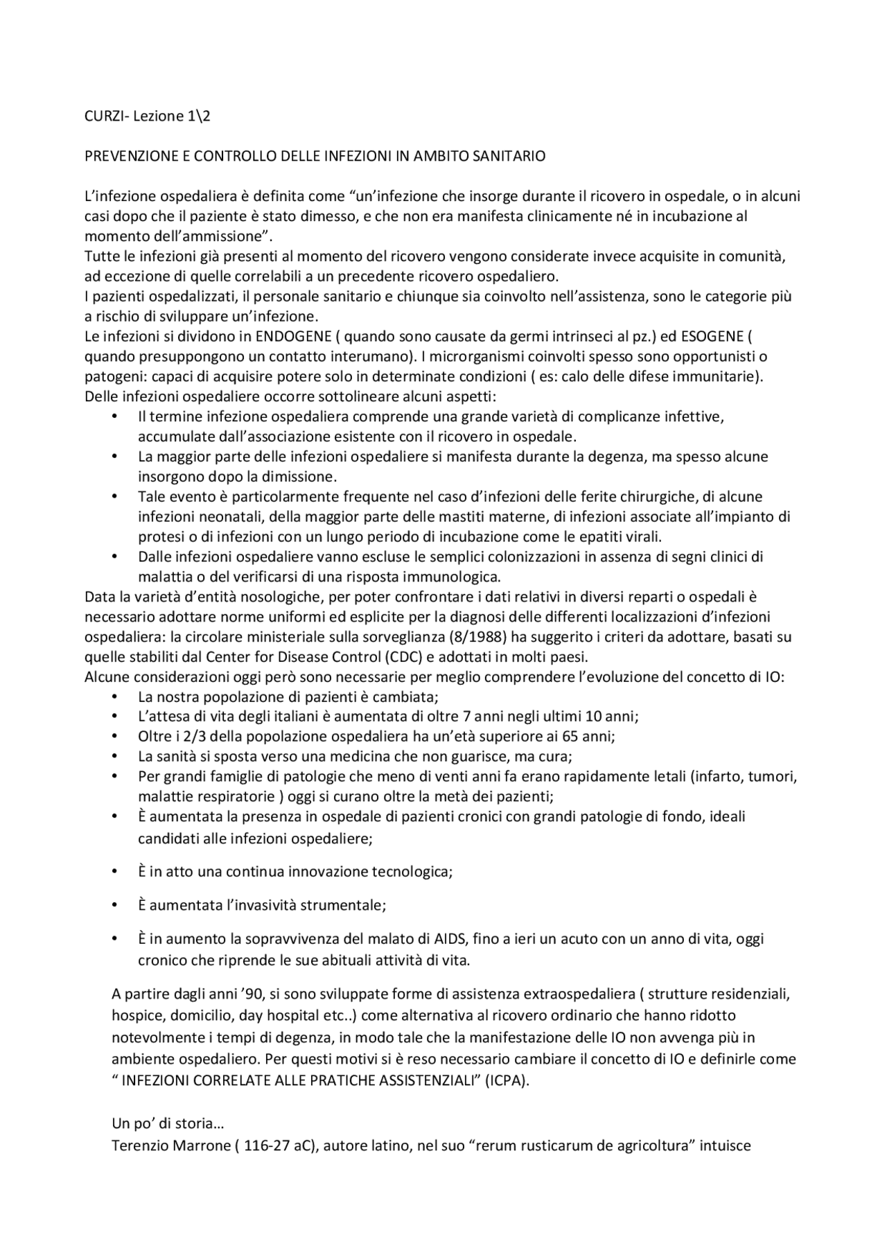 Igiene Ed Epidemiologia Appunti Di Epidemiologia Docsity