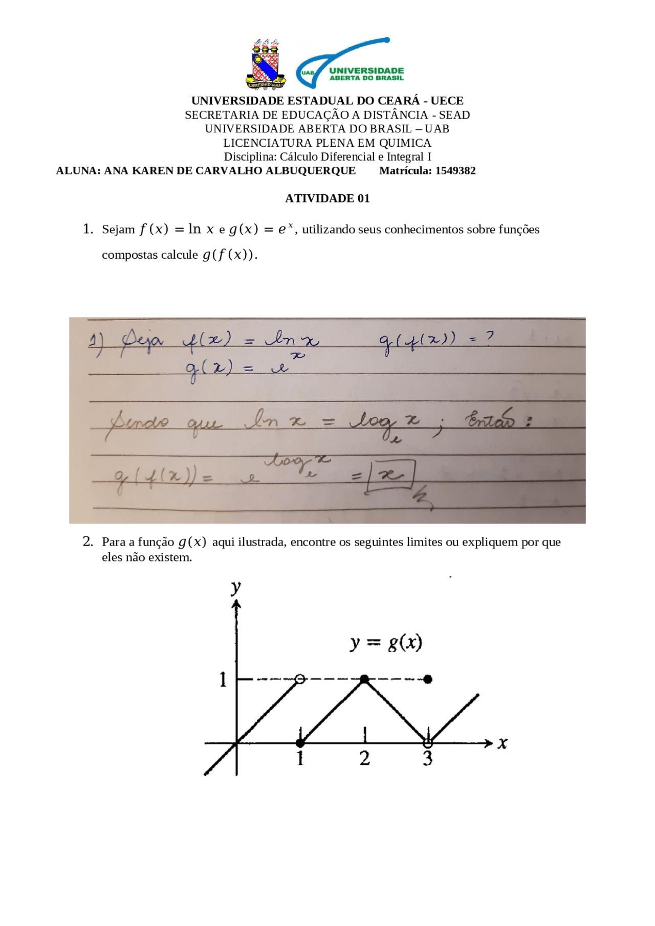 Calculo 1 Diferencial E Integral 1 Ativ 1 Docsity