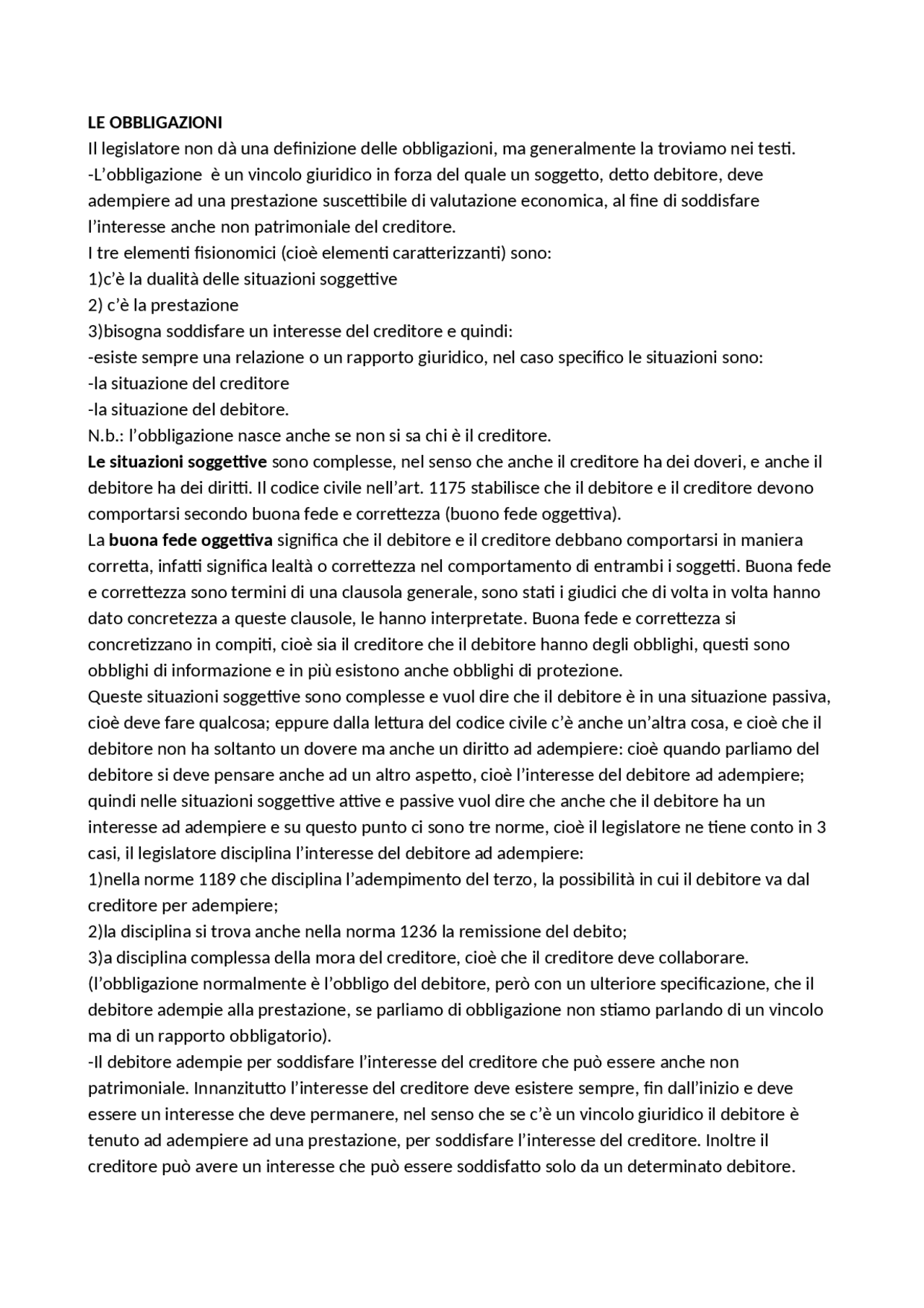 Le Obbligazioni Complete Docsity