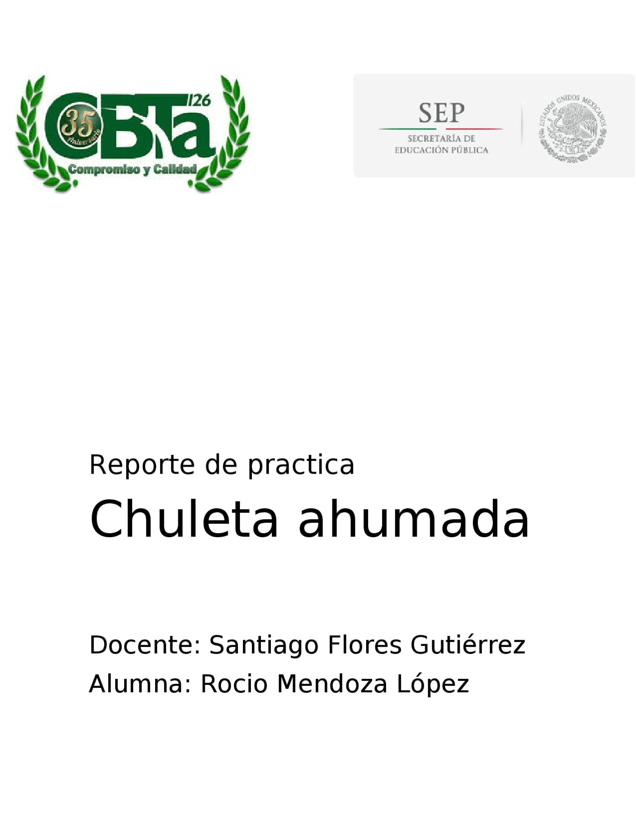 Practica de chuleta ahumada - Docsity