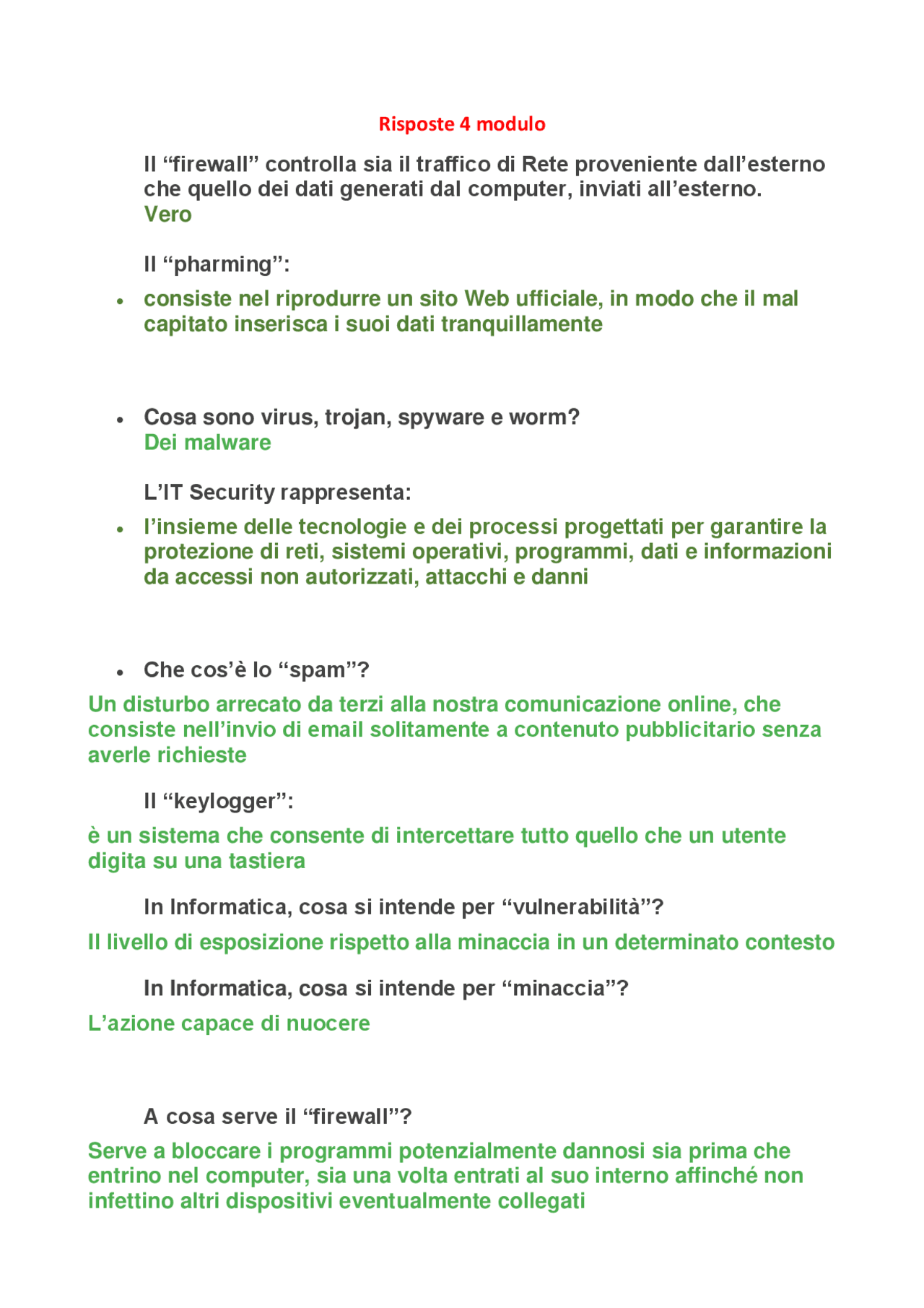 Eipass 7 Moduli User Appunti Di Elementi Di Informatica Docsity