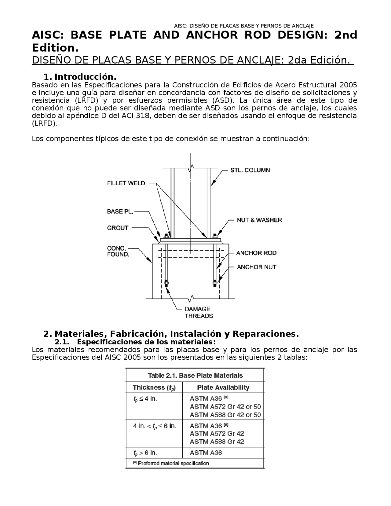 Estructural desing to bases - Docsity