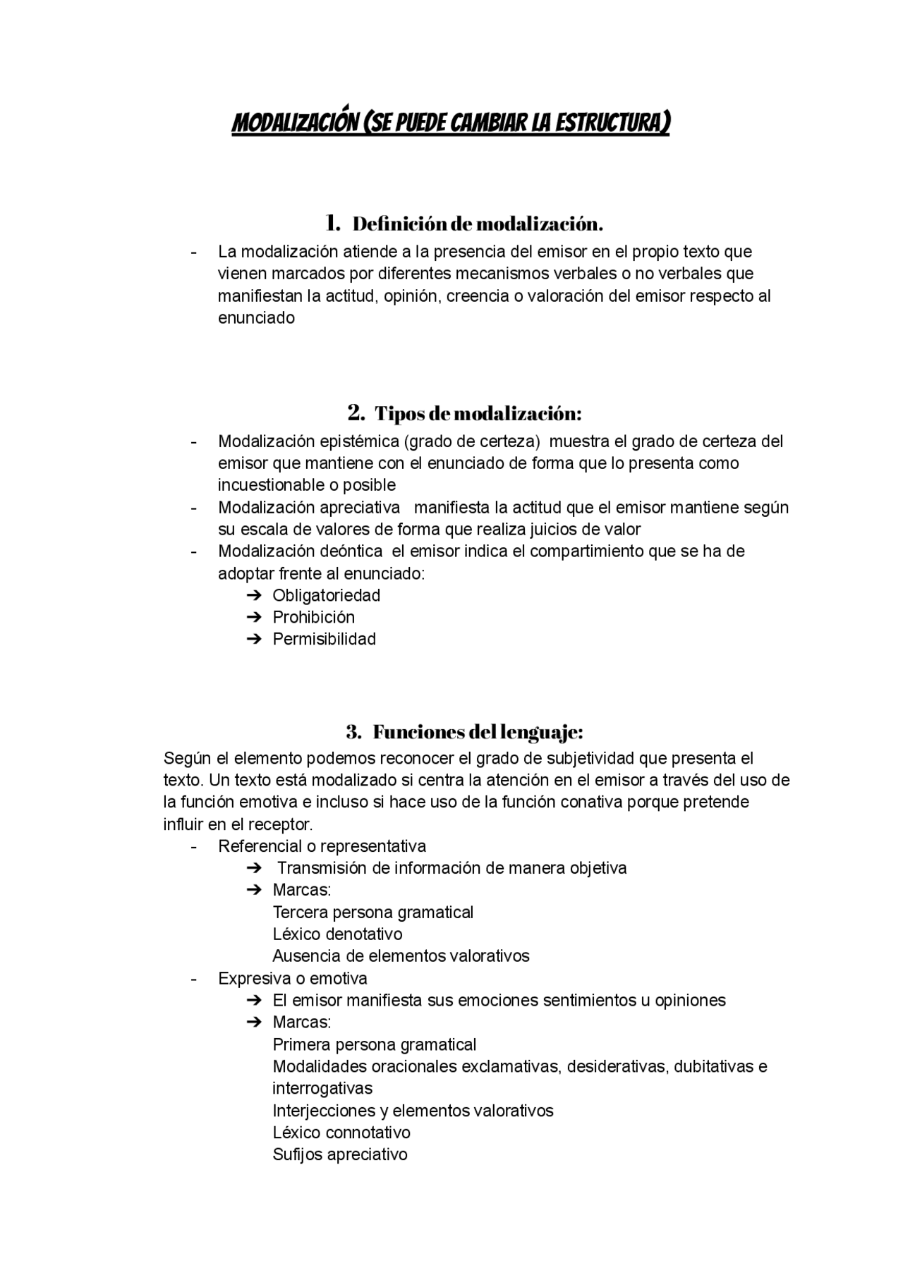 La Teoría Para Realizar Ejercicios De Modalización Docsity
