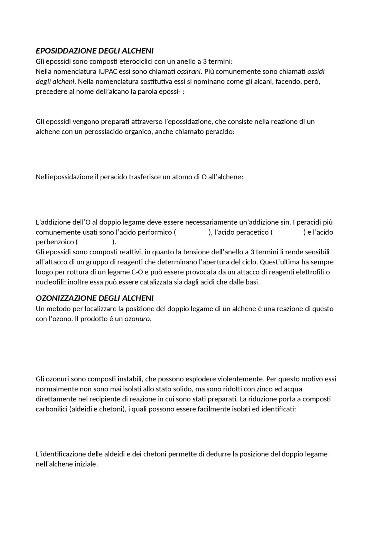 Eposiddazione Degli Alcheni Docsity
