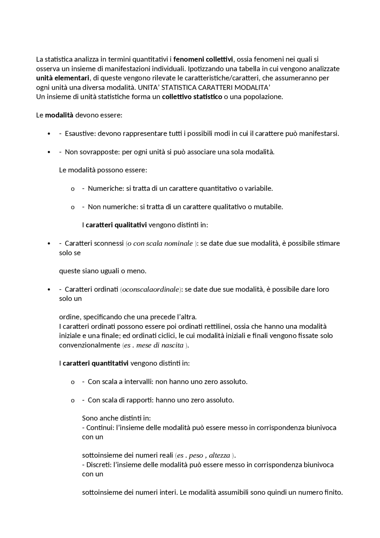 Lezione 1 Statistica Docsity