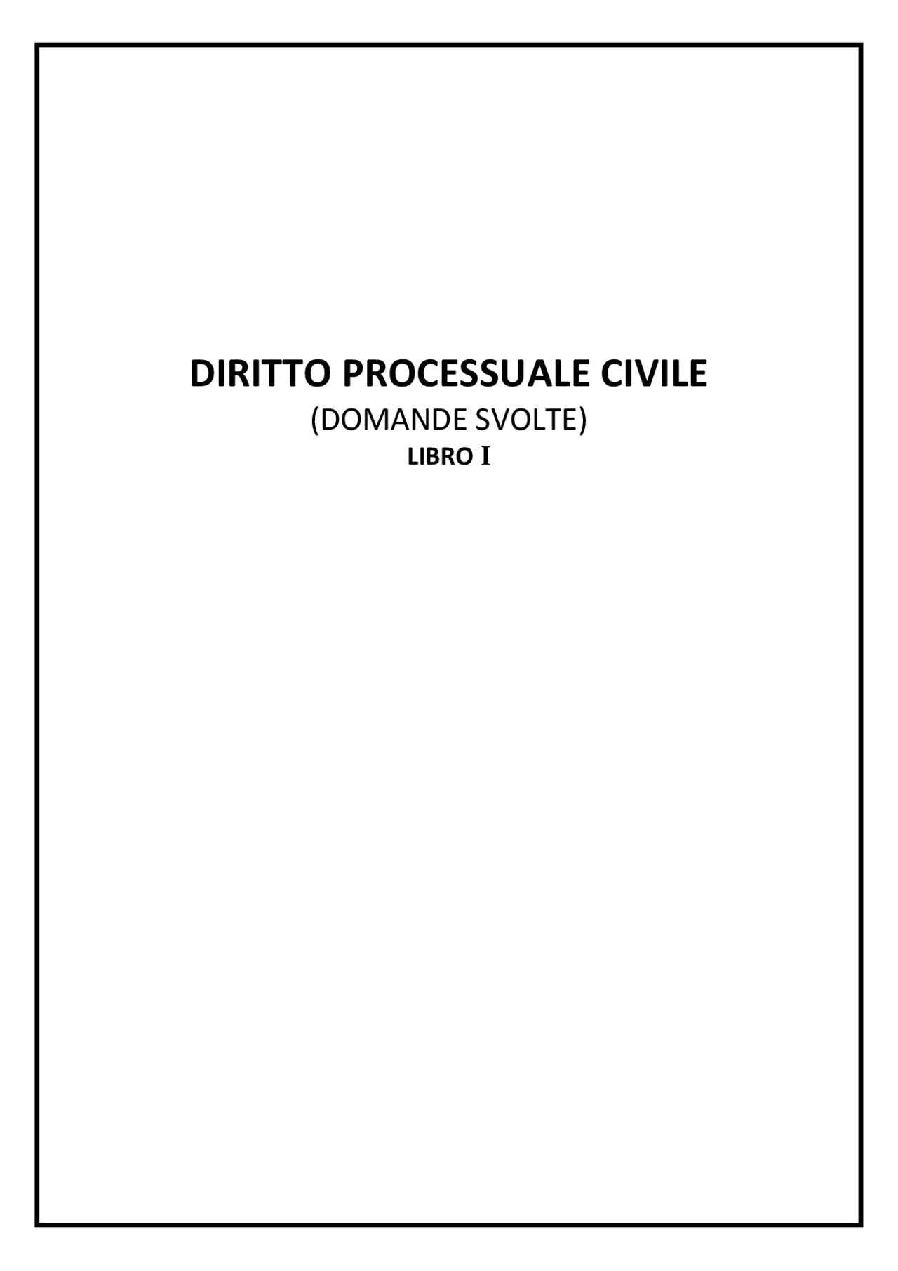 Diritto processuale civile - Docsity