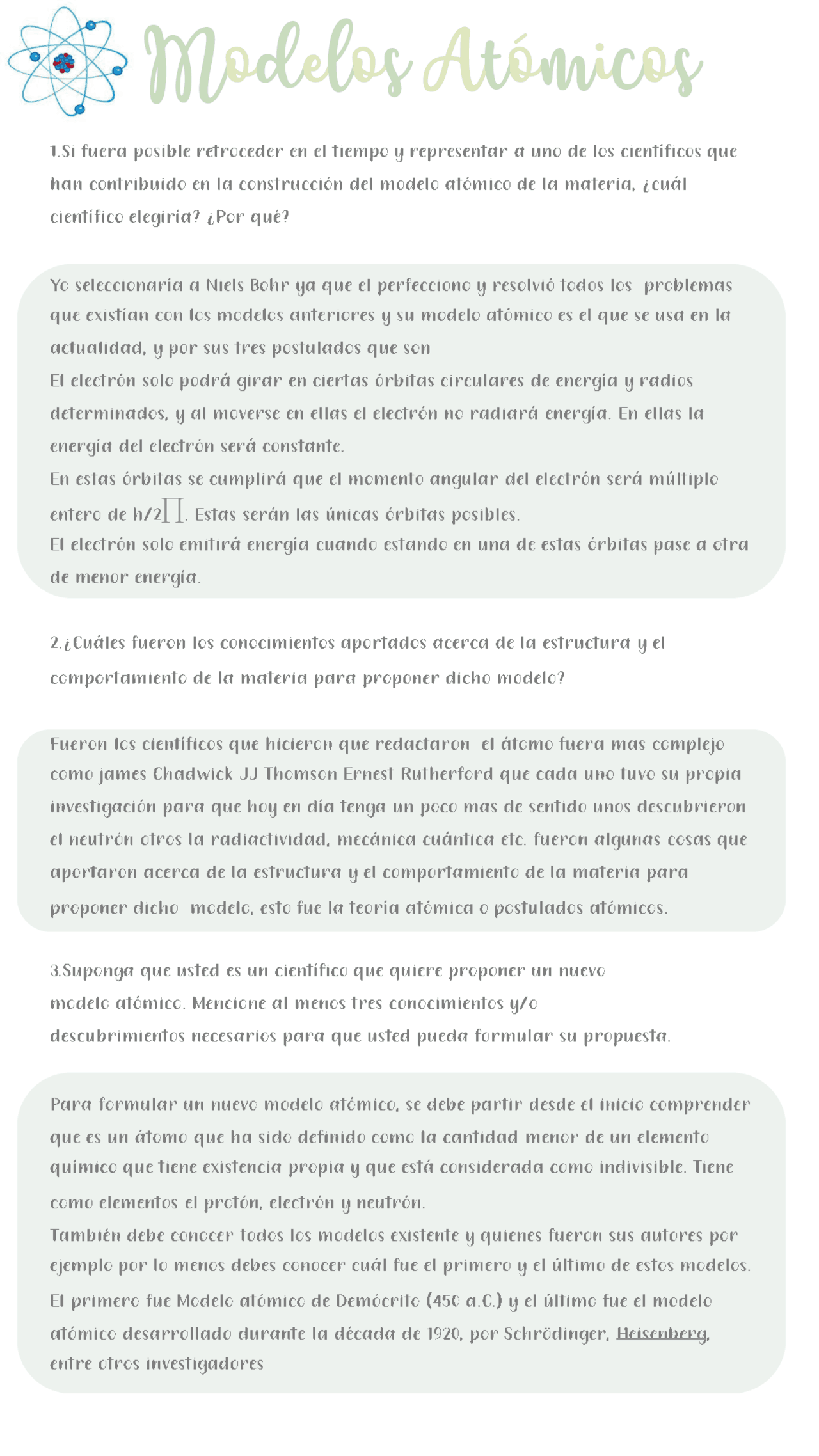 Modelos Atómicos De Química Ejercicios De Química Docsity