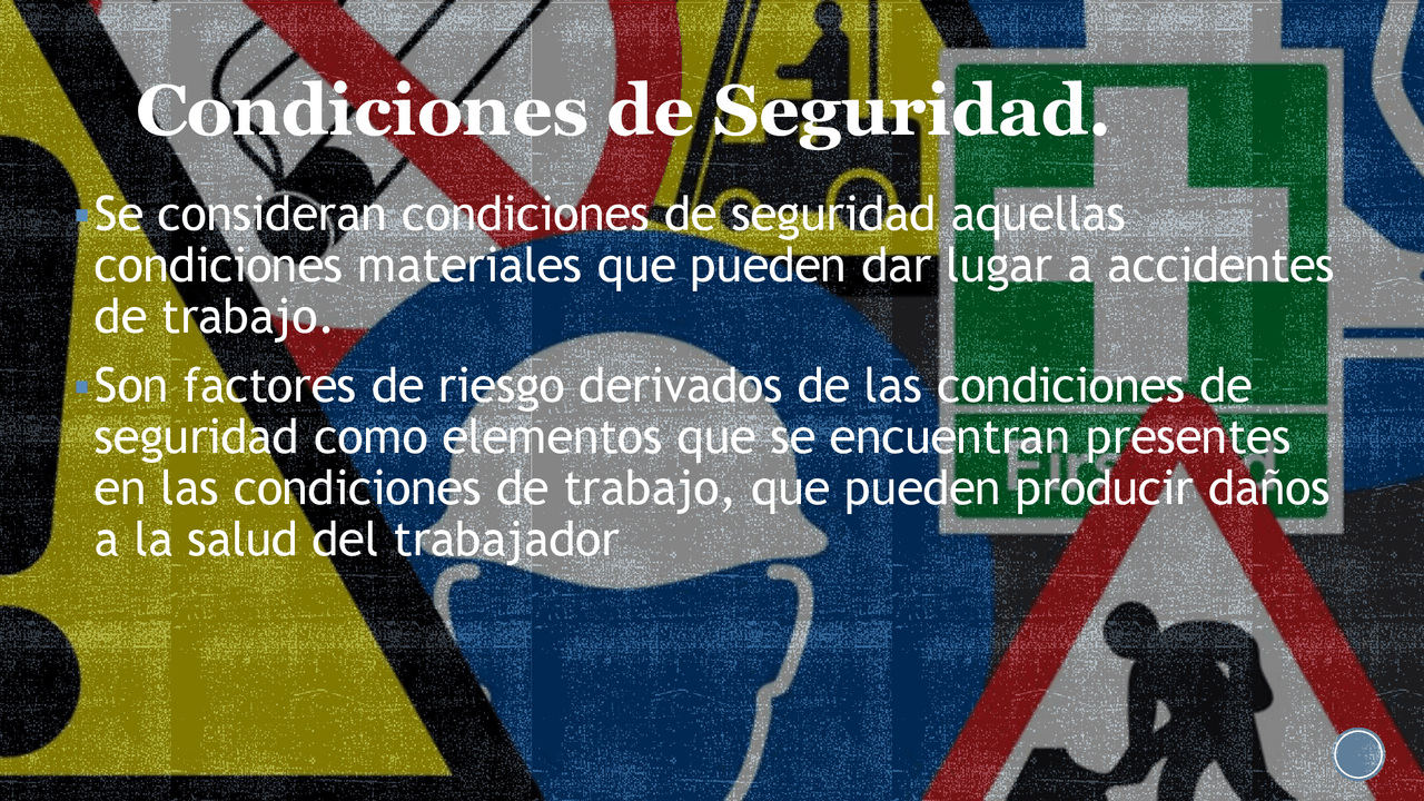 Condiciones de seguridad. Salud ocupacional. - Docsity