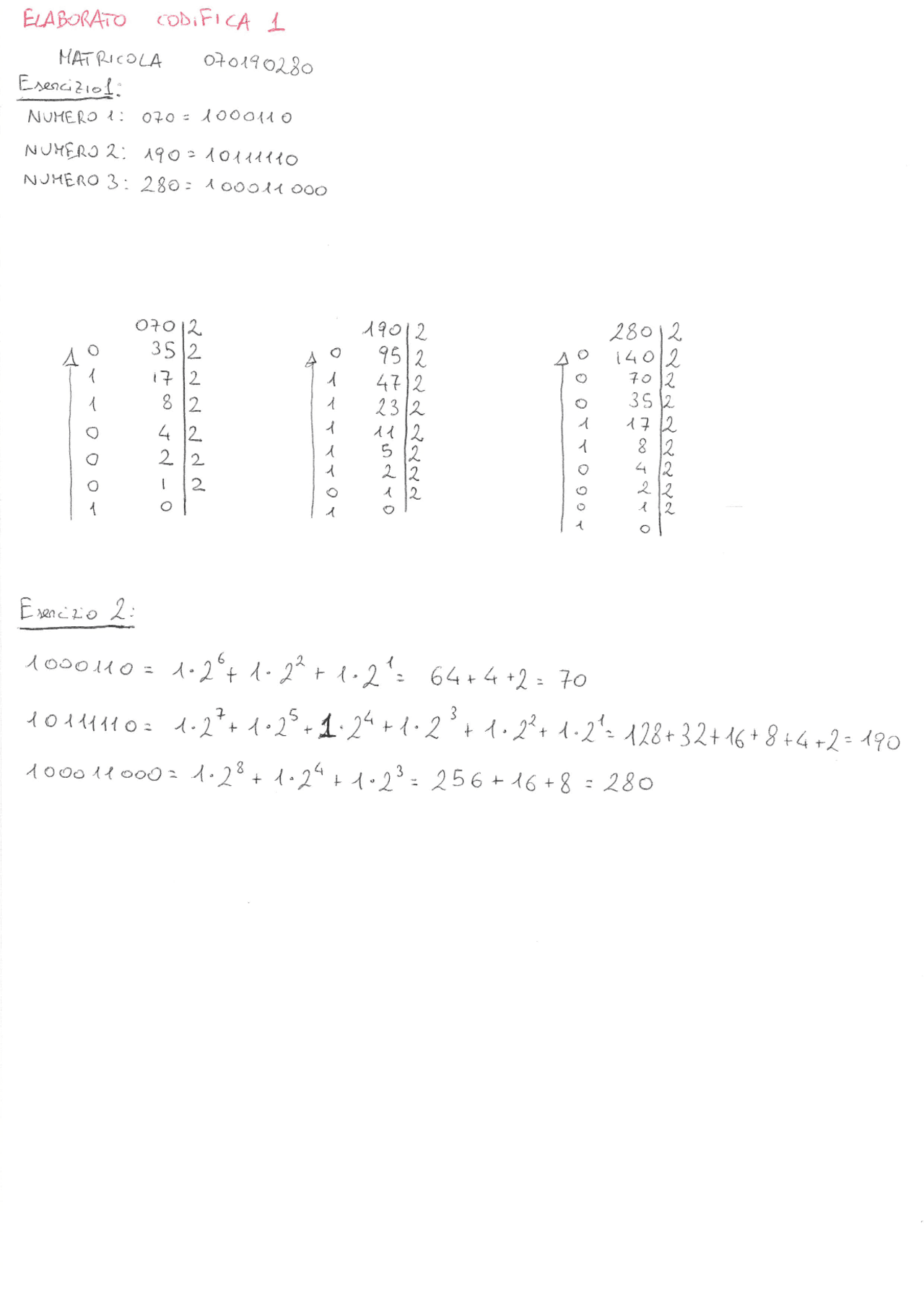 Elaborato Codifica 1 Sistemi Di Elaborazione Dell Informazione Docsity