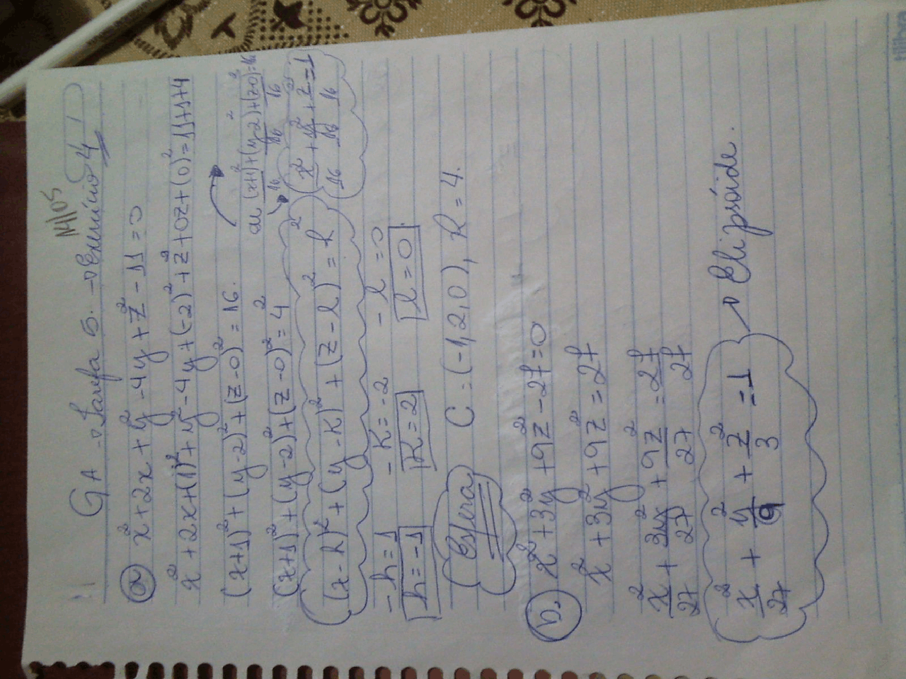 Exercicio De Geometria Analitica Matematica Docsity