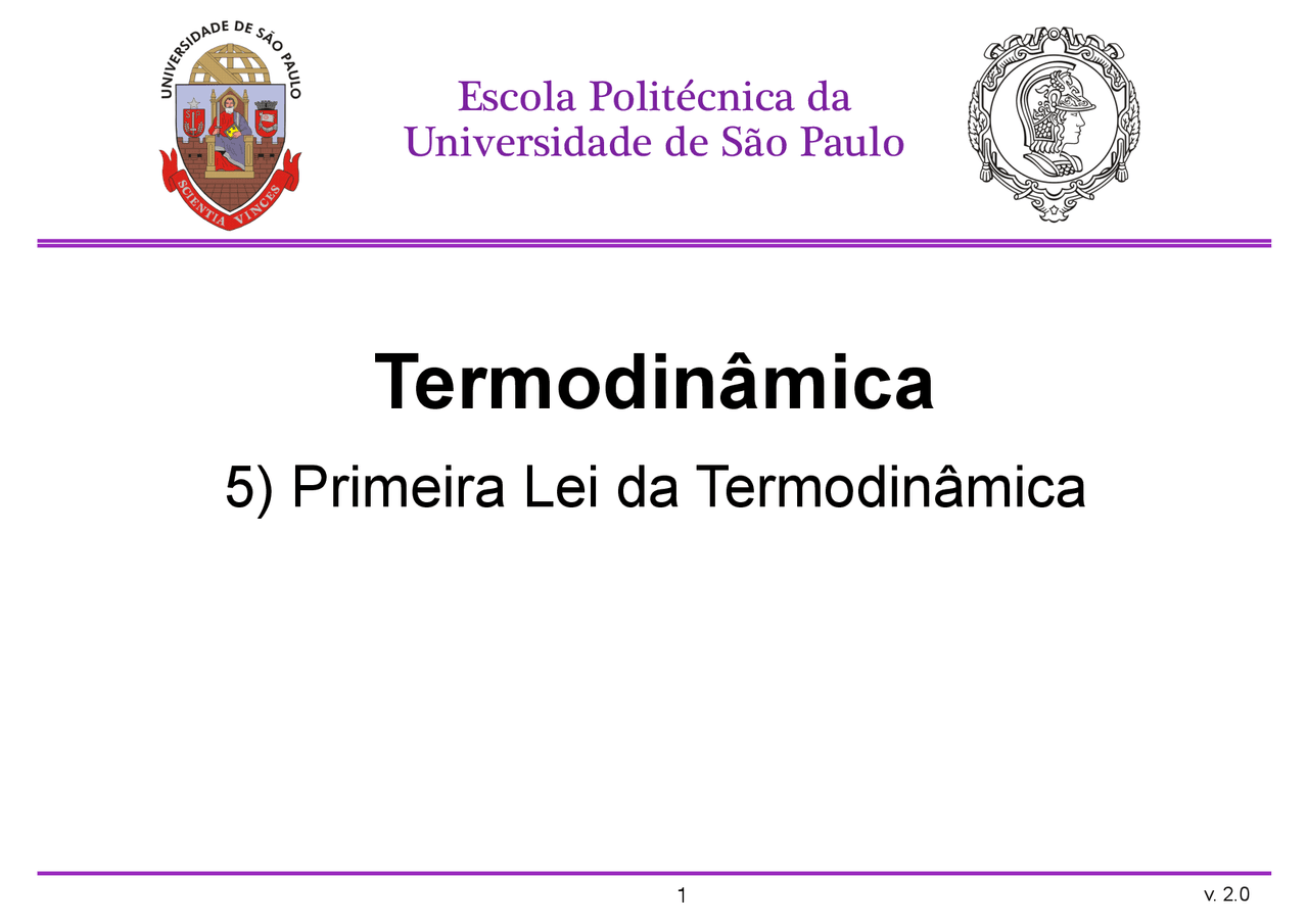 Aula 5 Termodinâmica Aplicada Engenharia Docsity