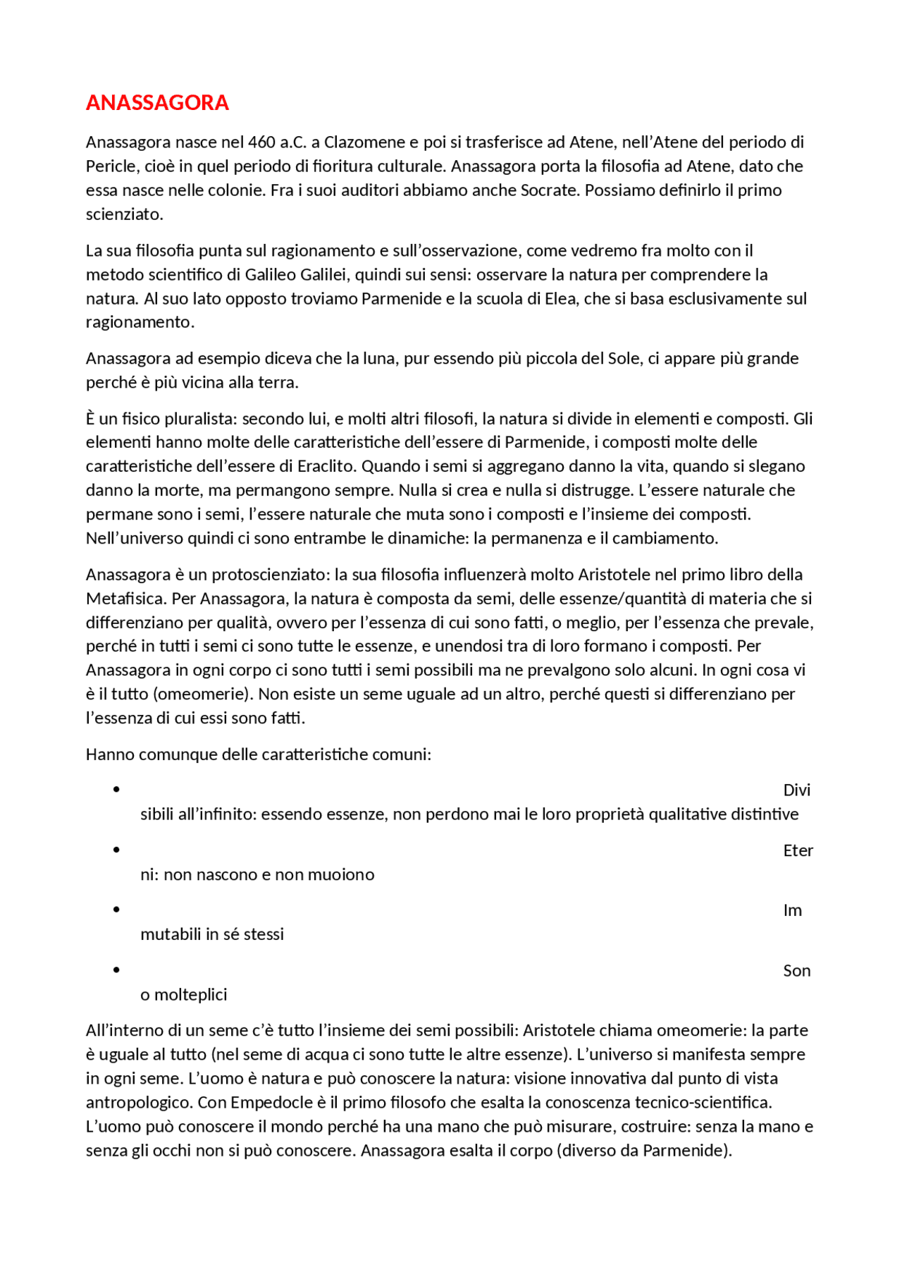 Anassagora, Protagora, Democrito, Gorgia, I sofisti - Docsity