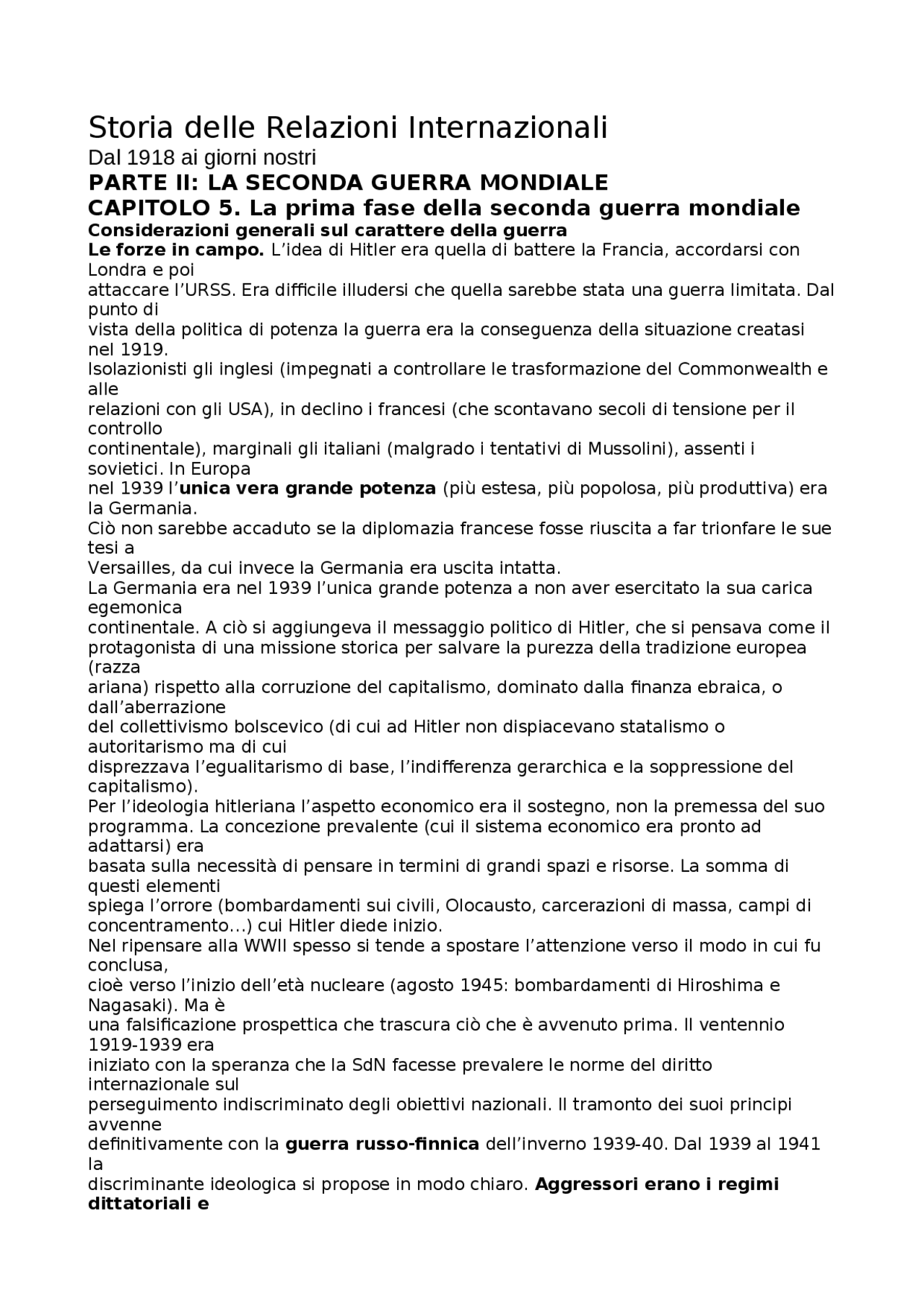 Storia Delle Relazioni Internazionali Parte Ii Di Nolfo Docsity