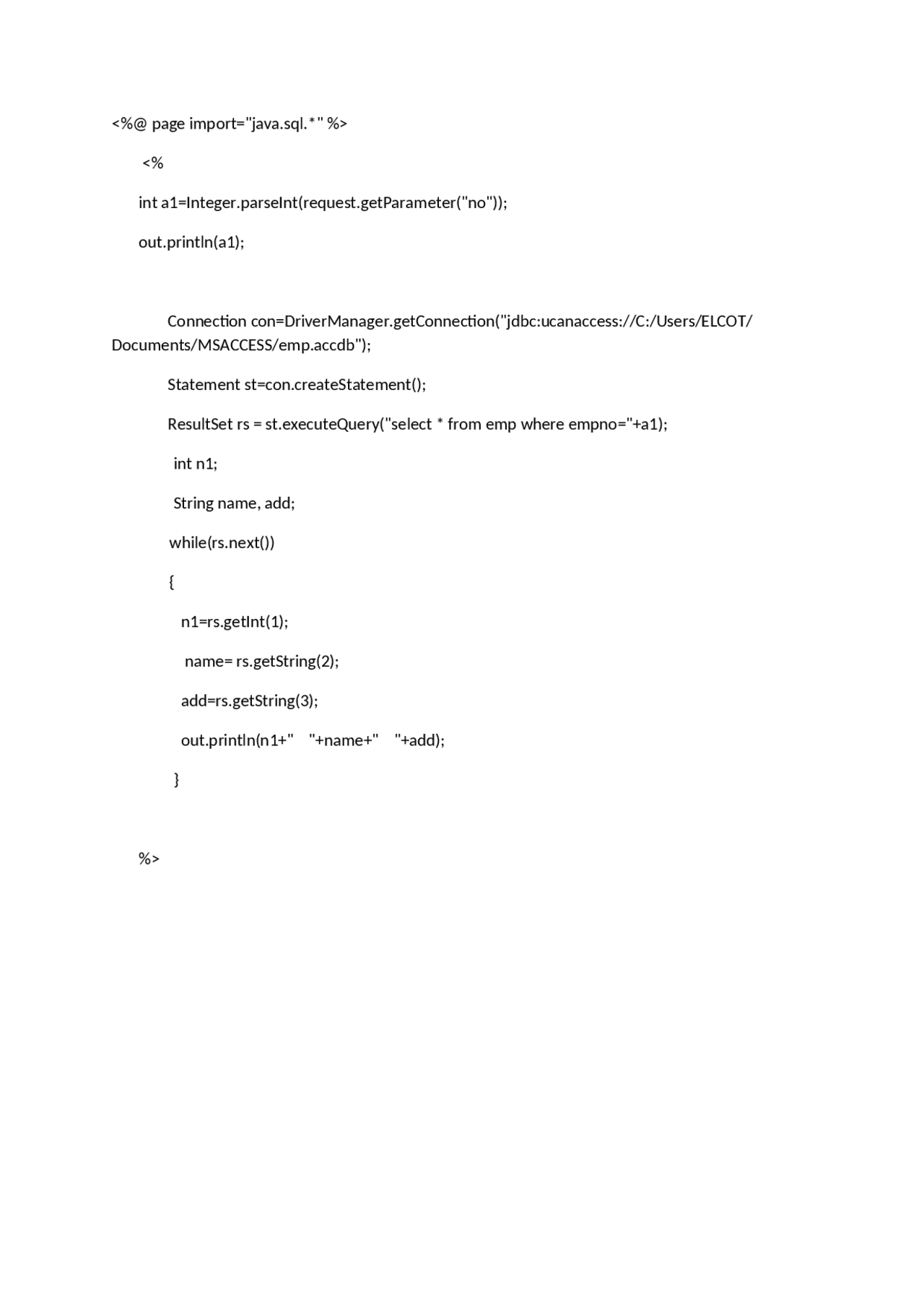 UcanAccess Connectivity | Lab Reports Java Programming | Docsity