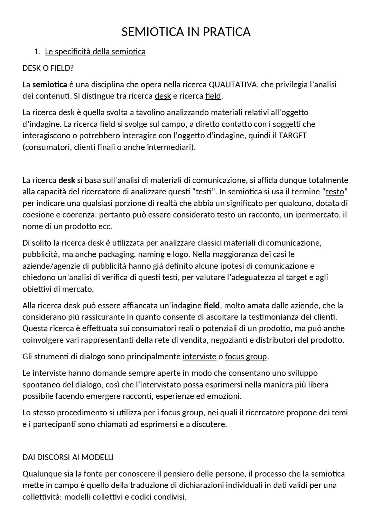 Semiotica In Pratica Docsity