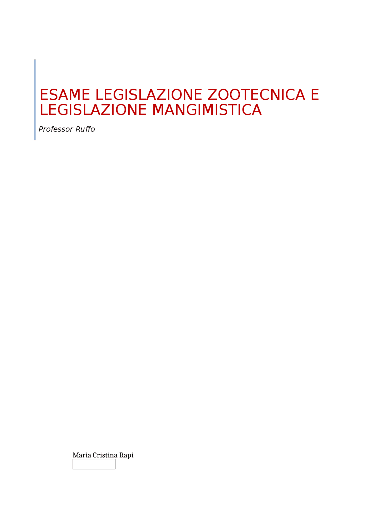 Esame Di Legislazione Docsity