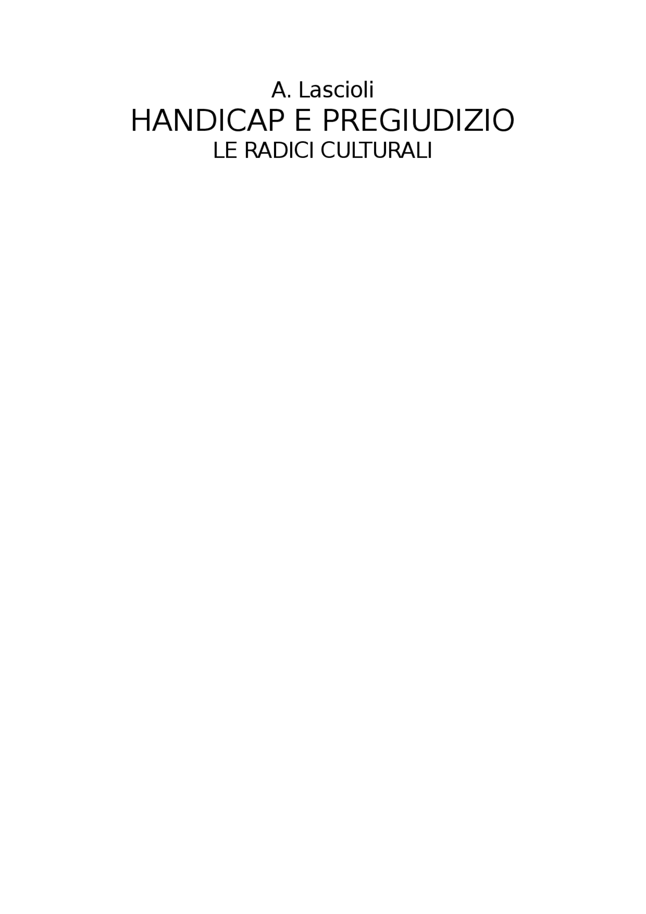 Handicap E Pregiudizio Docsity