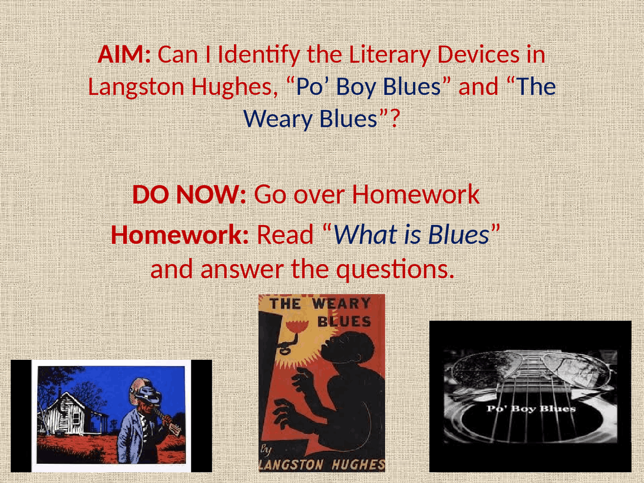 Identifying Literary Devices in 'Po' Boy Blues' and 'The Weary Blues ...