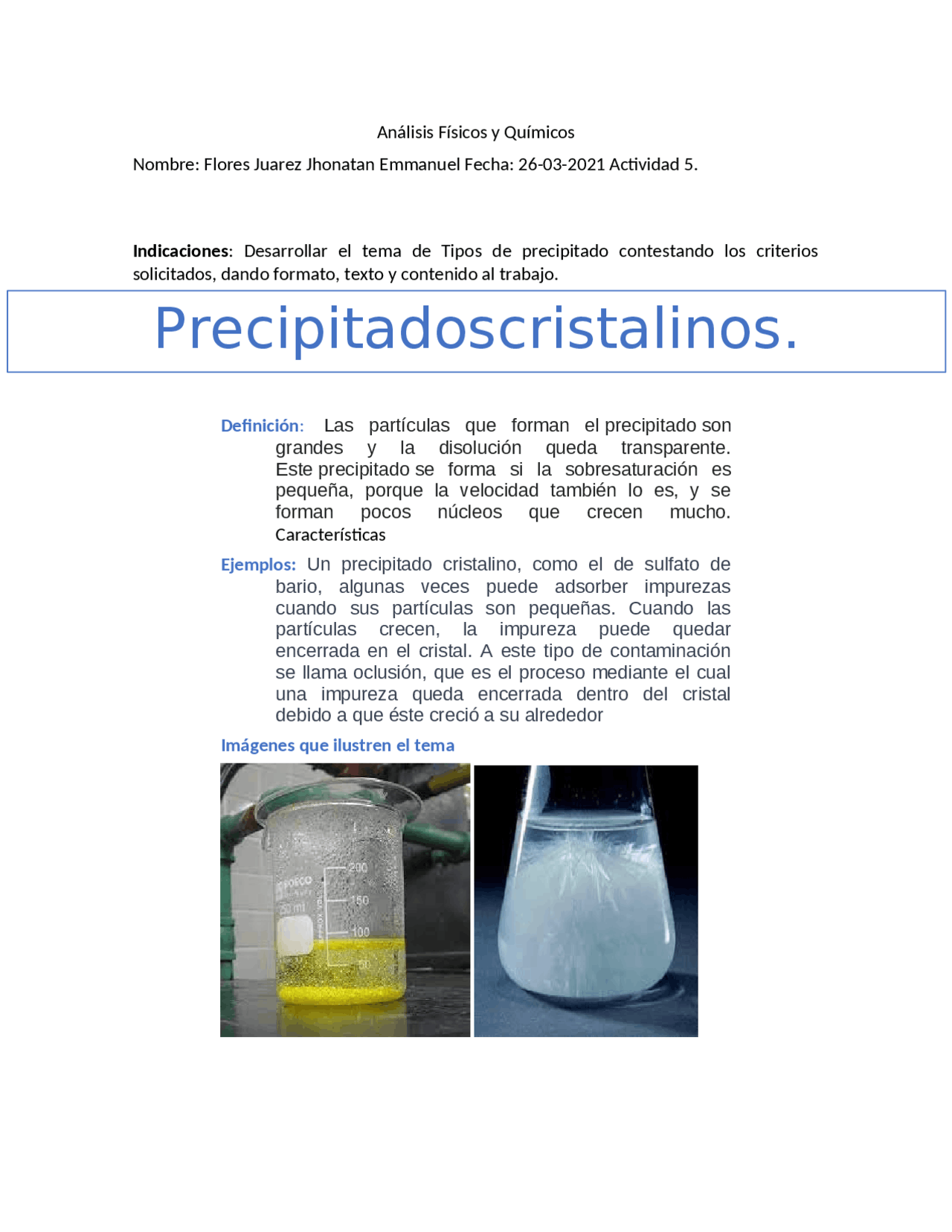 Tipos de Presipitados - Docsity