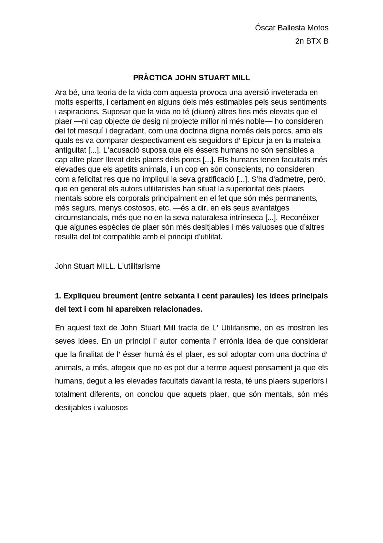 PRÀCTICA JOHN STUART MILL - Docsity