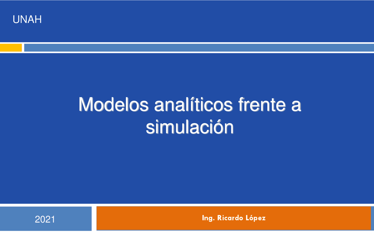 Modelo analitico vs la simulacion en teoría de la simulacion ...