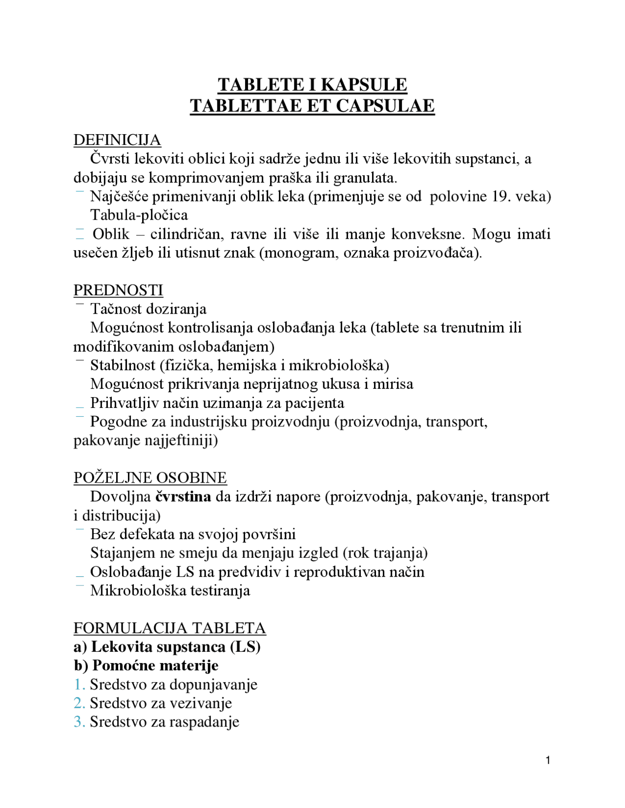 Tablete i kapsule za srednje škole | Beleške' predlog Farmaceutska ...