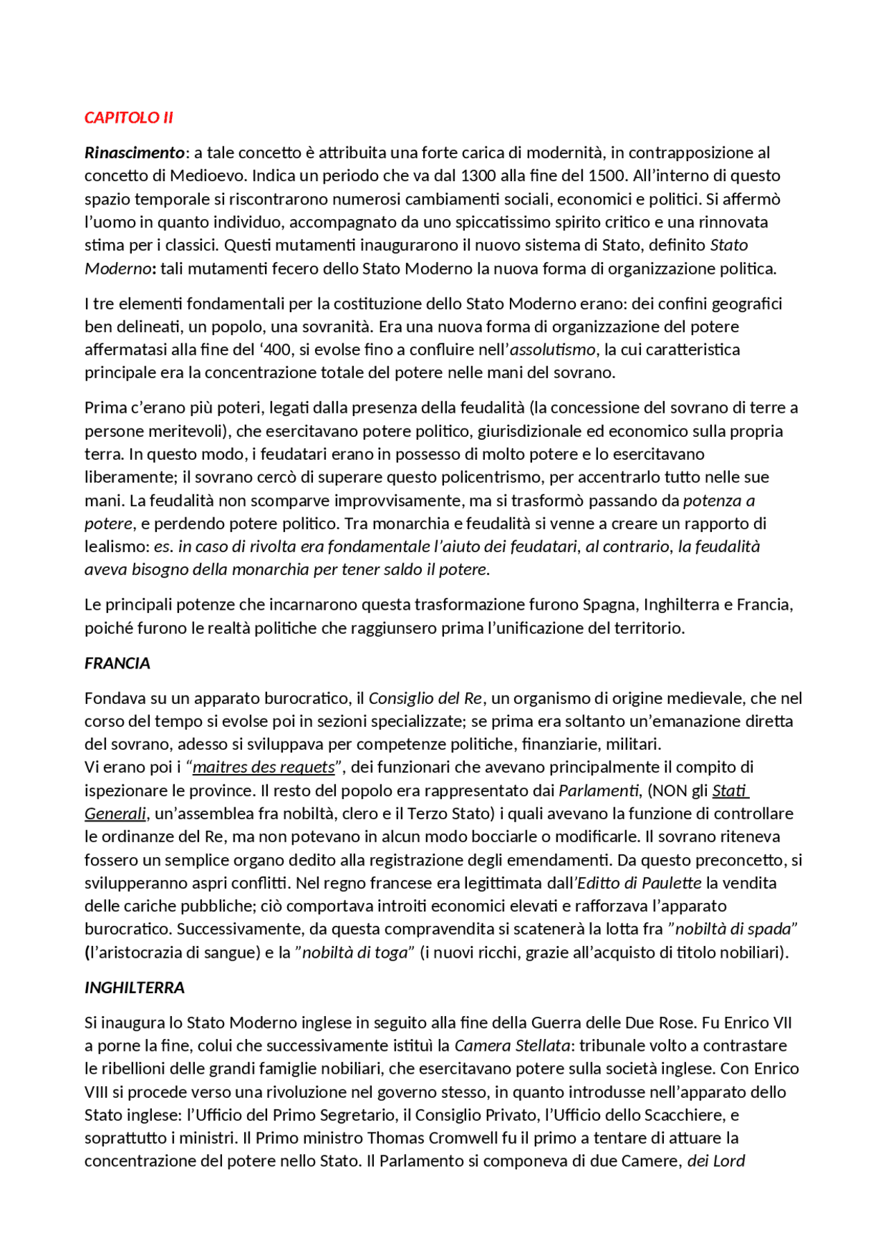 Stato E Rinascimento Docsity