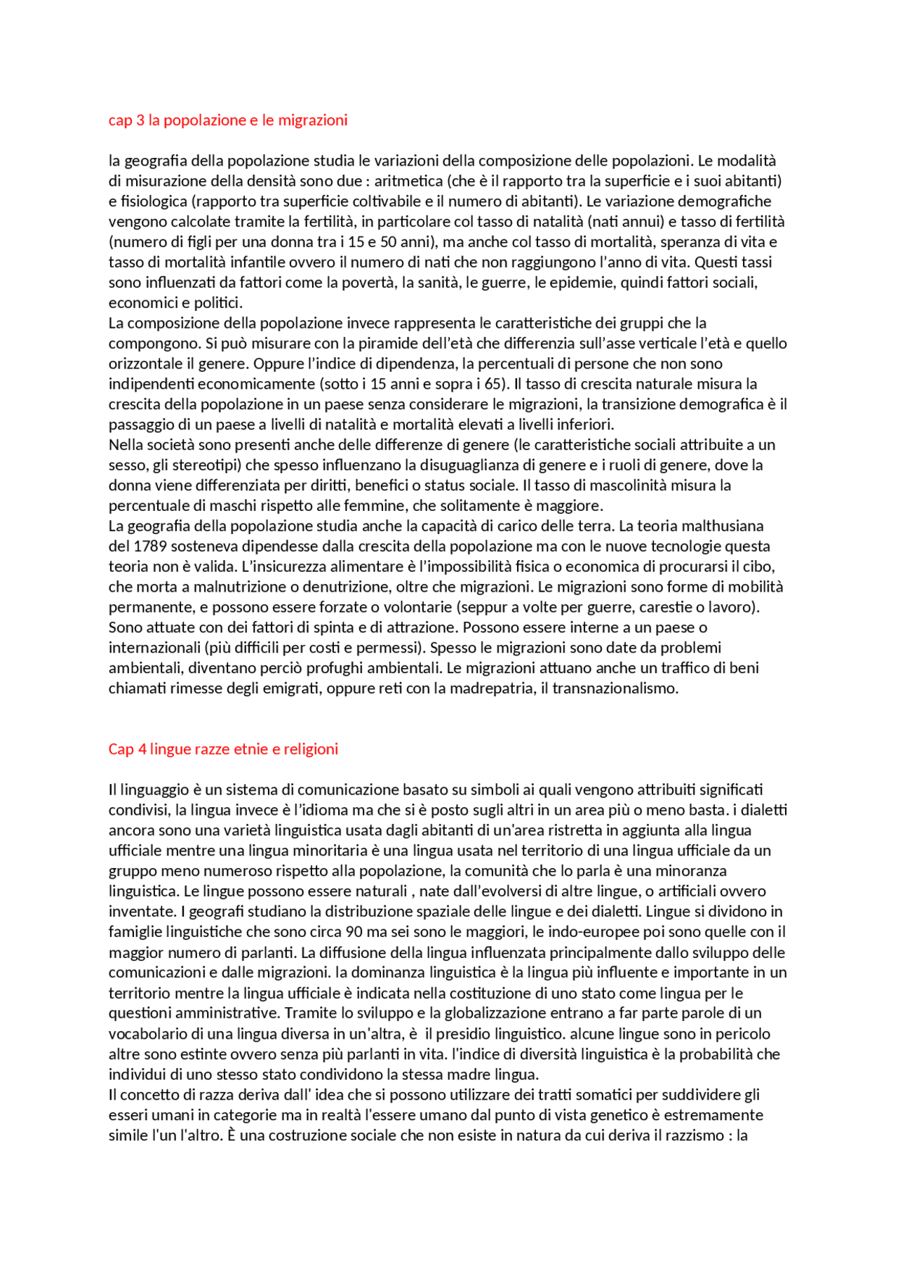 Riassunto Di Geografia Umana Un Approccio Visuale Docsity