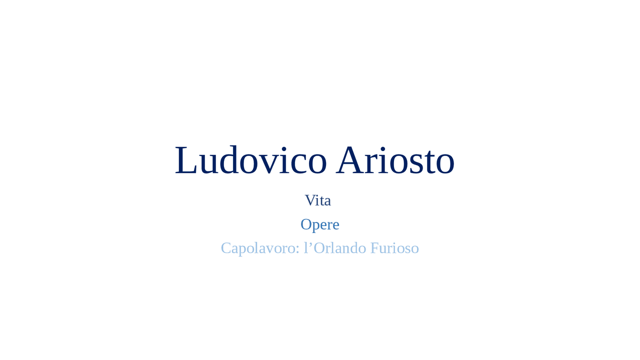 Ludovico Ariosto Vista E Opere Docsity
