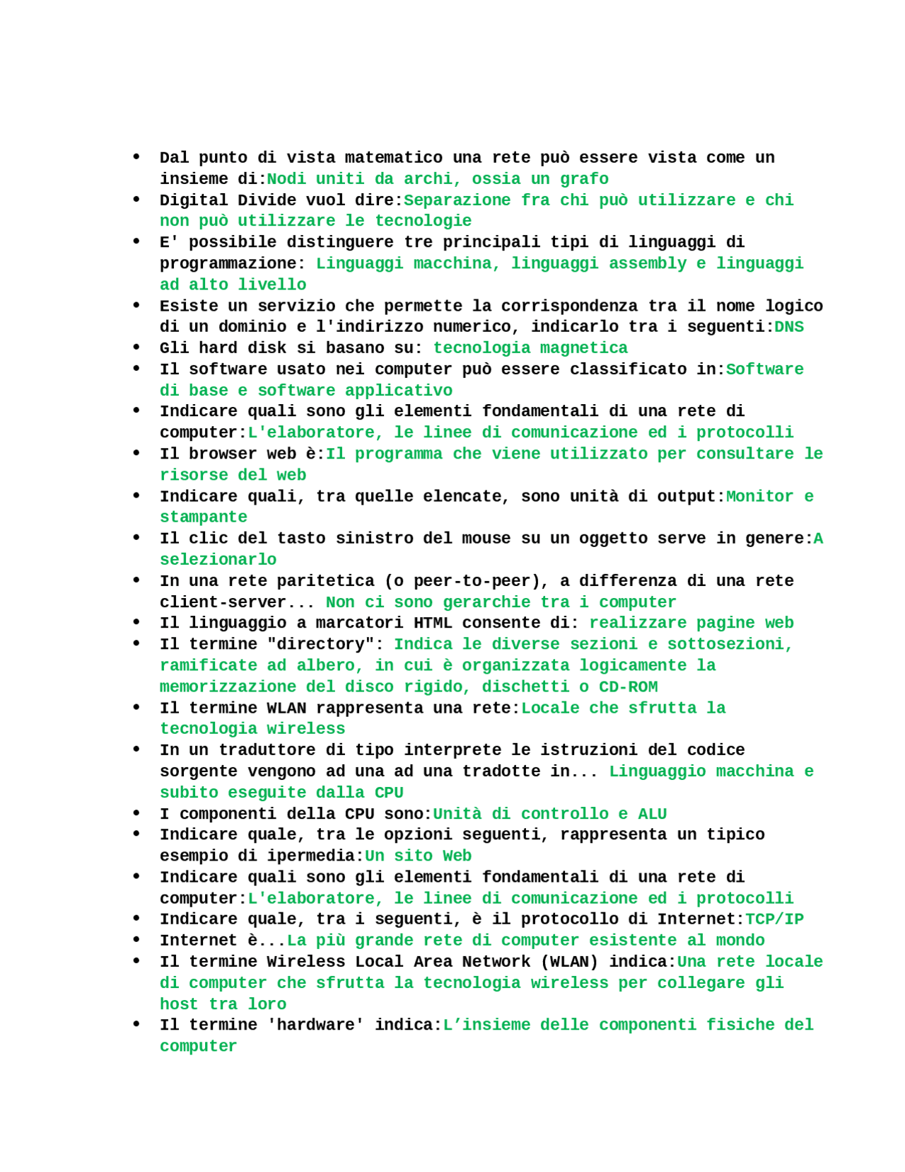 Scienze Motorie Informatica L22 Docsity