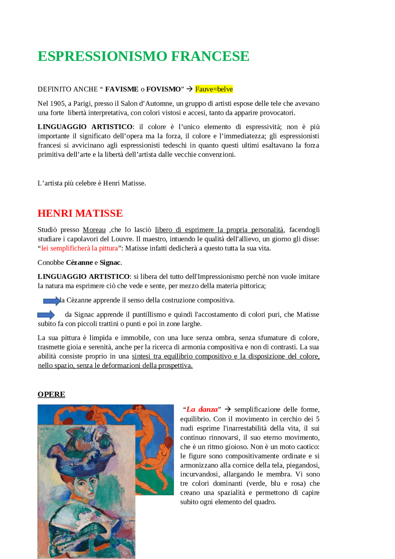 Espressionismo francese, tedesco, austriaco - Docsity