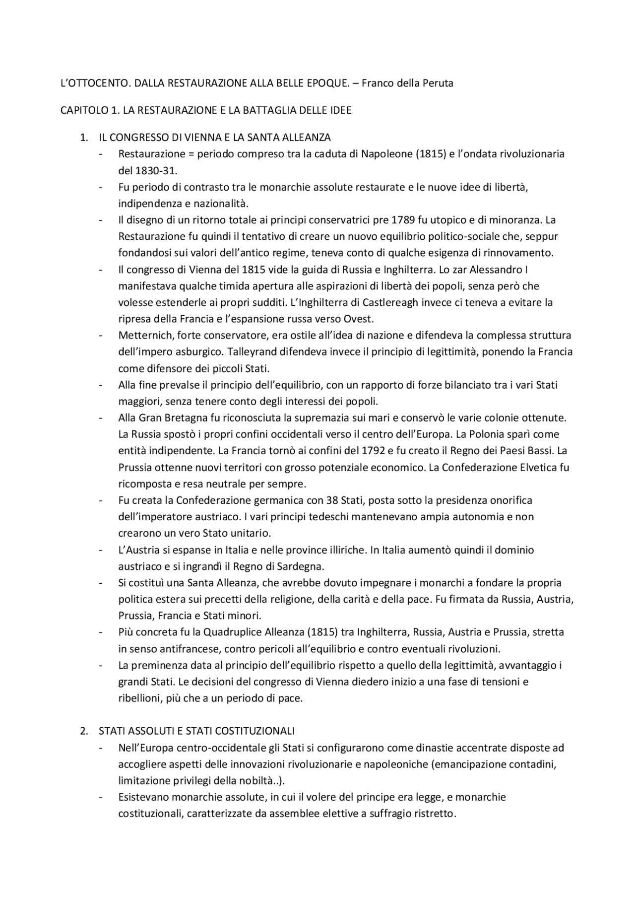 L'Ottocento dalla Restaurazione alla Belle Epoque - Franco Della Peruta ...
