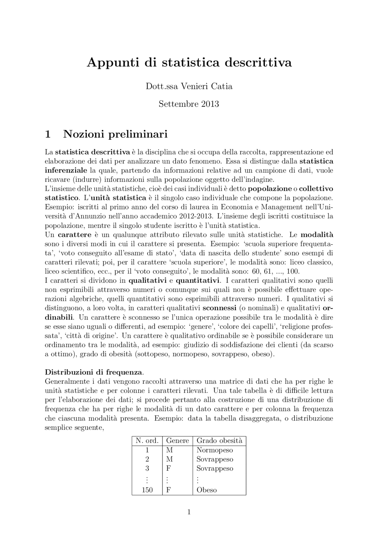 Dispense Statistica Con R Docsity