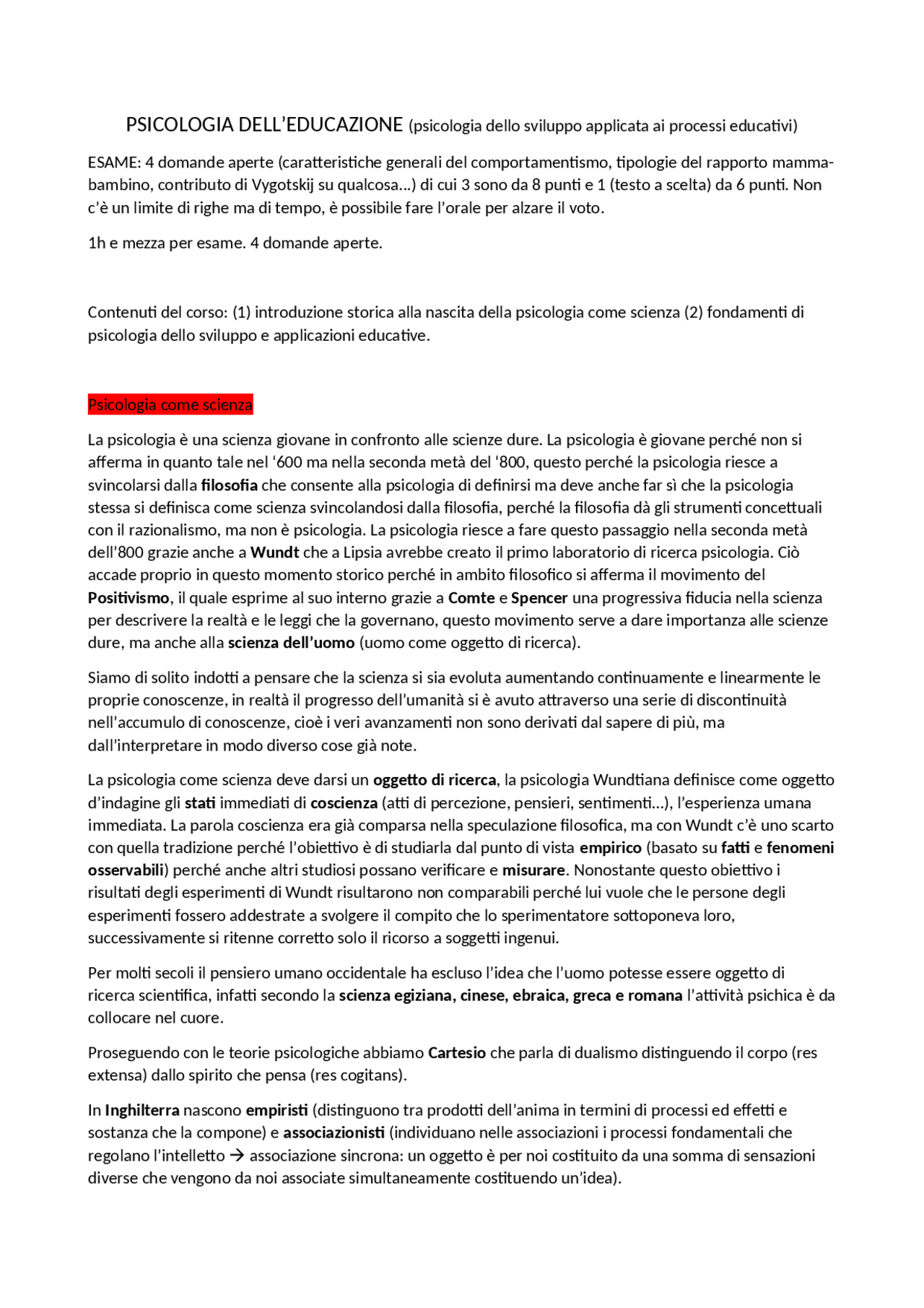 Psicologia Delleducazione Docsity