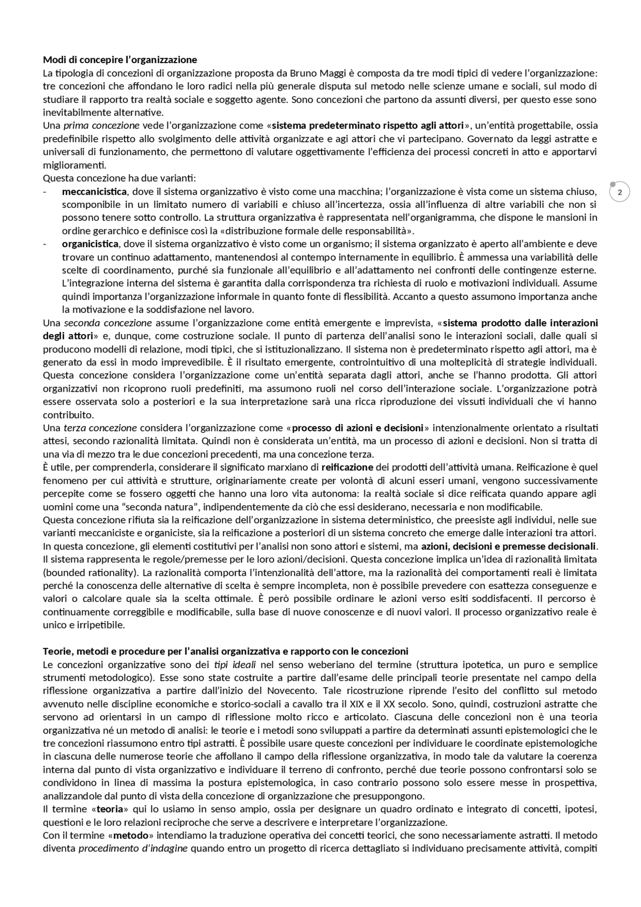 Organizzazione Parole Chiave Docsity