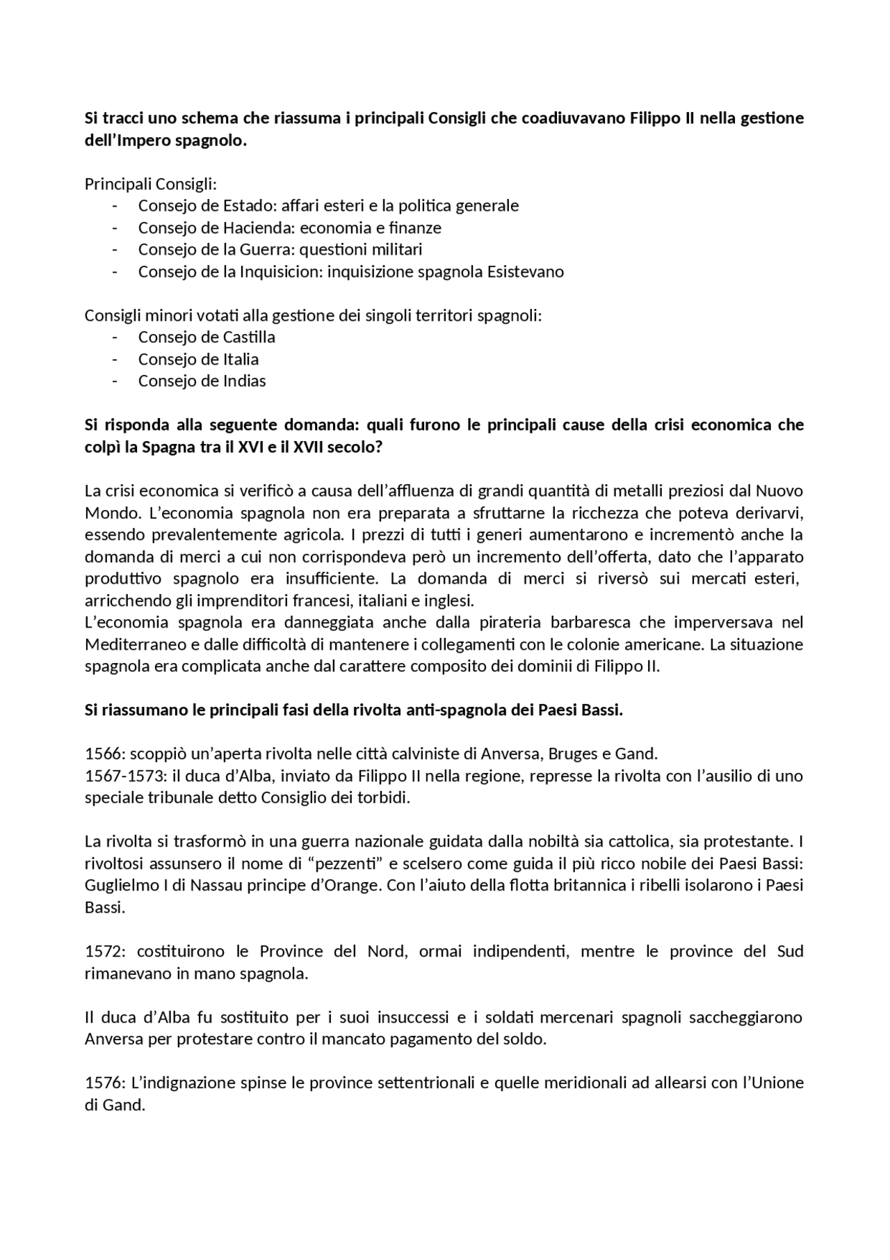 Domande Autovalutazione Lezione 8 Storia Moderna Gorla Docsity