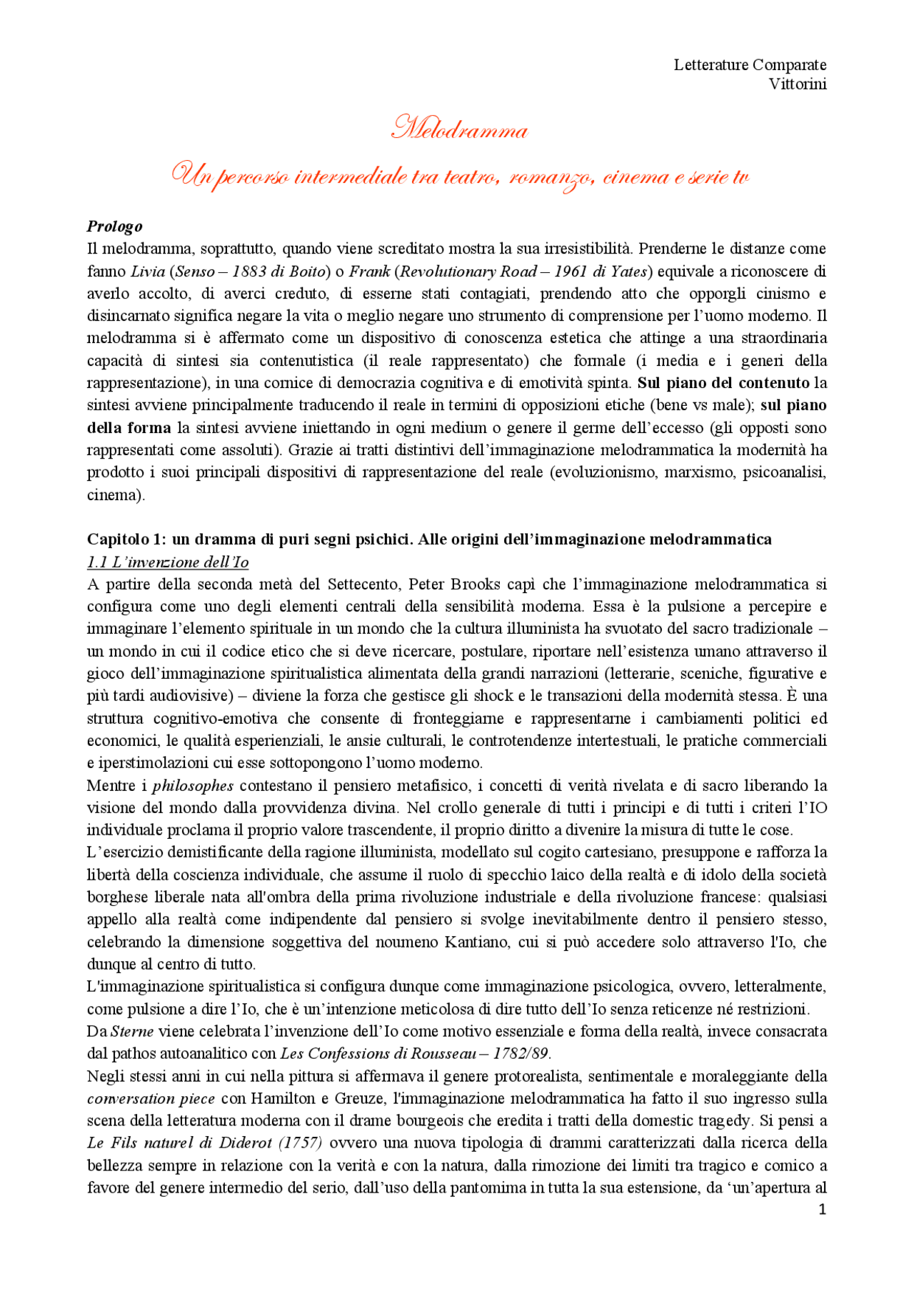 Libro Melodramma Vittorini Docsity