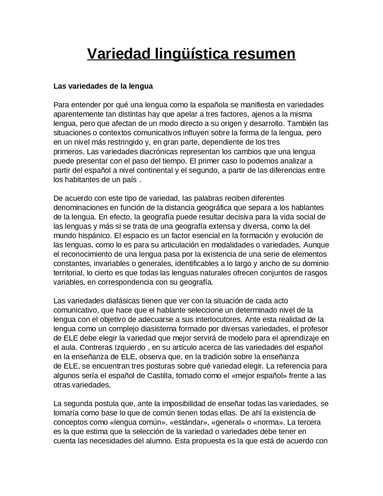 Variedad linguistica - Docsity