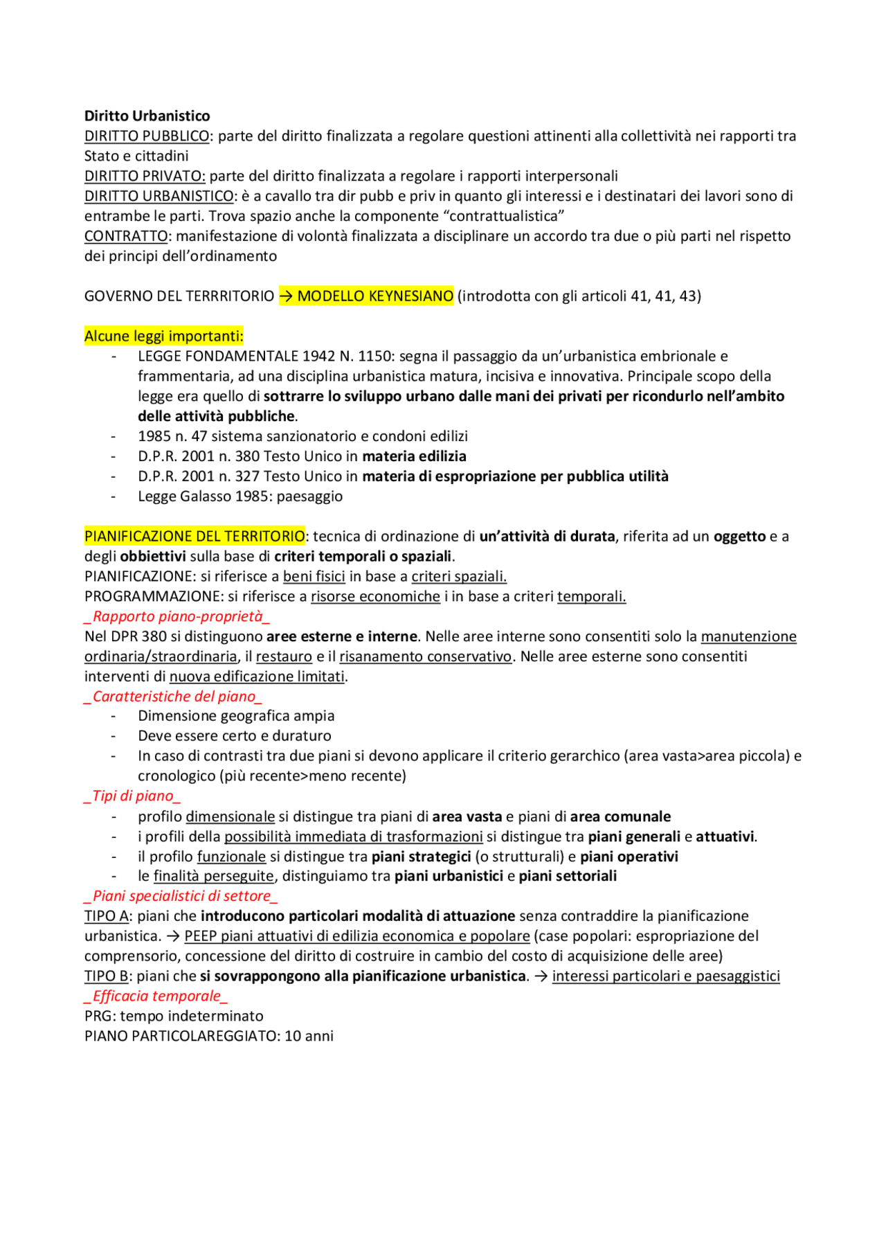 Appunti Diritto Urbanistico Docsity