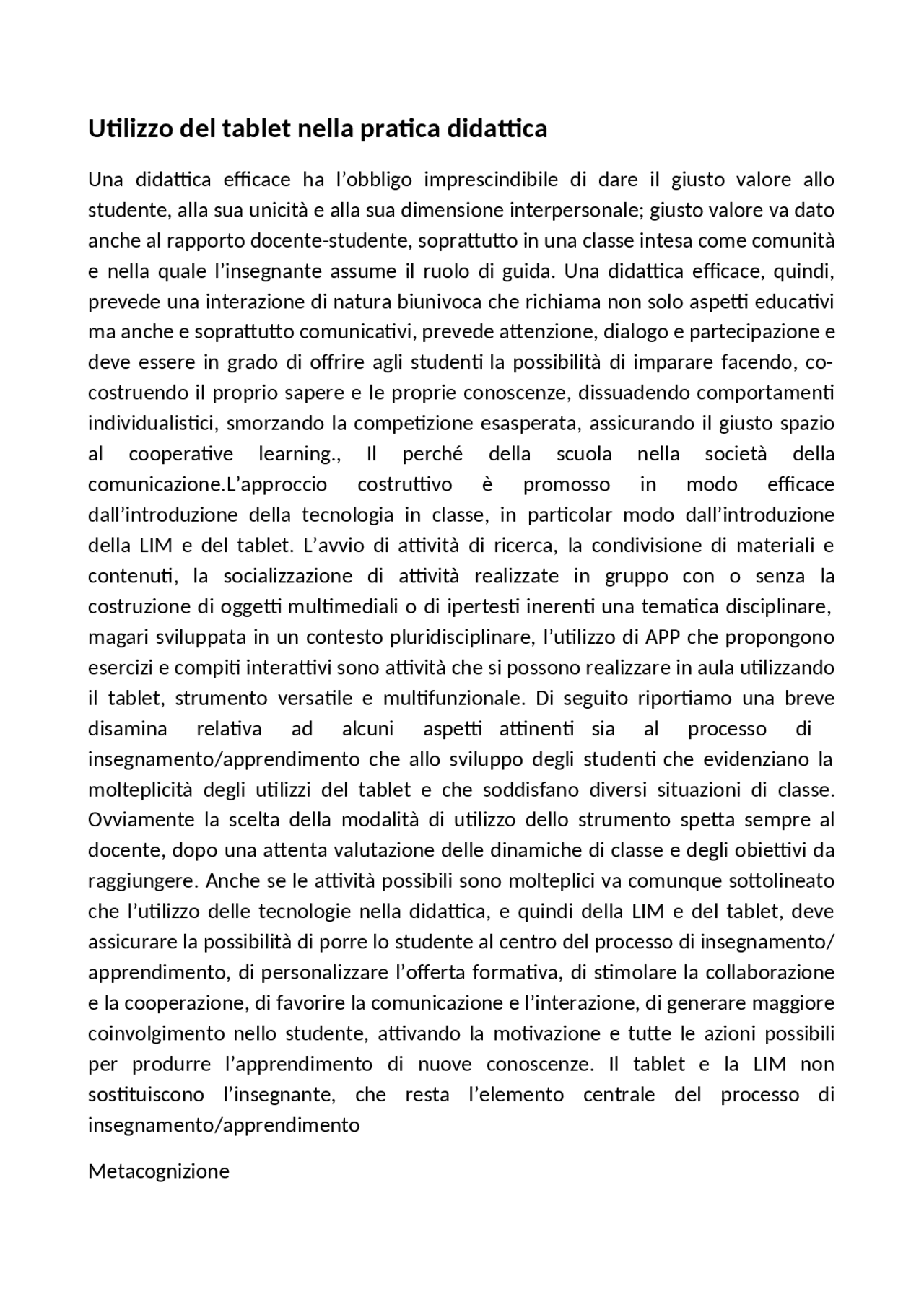Appunti Tablet Nella Didattica Docsity