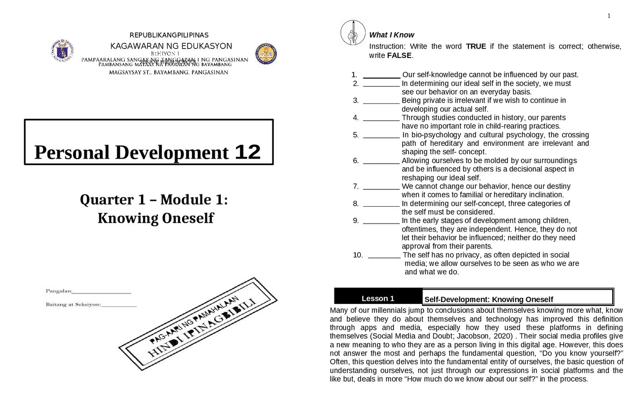 Personal Development Docsity
